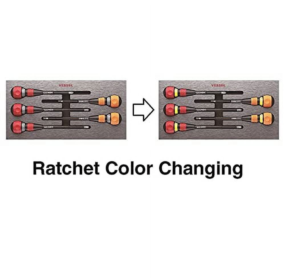 VESSEL BALL GRIP Ratchet Screwdriver (5PC. Set in EVA FOAM #1 ...