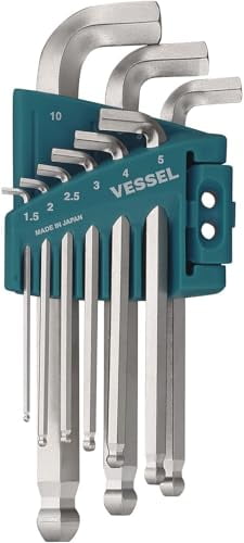 VESSEL Ball Point Hex L-Key Wrench Stubby (Short Type) 9PC. Set No ...
