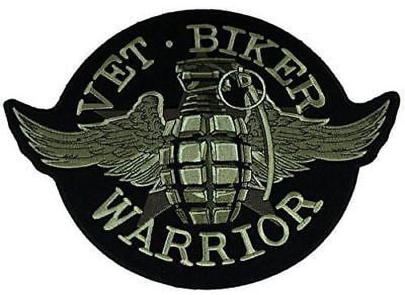 VET BIKER WARRIOR WITH GRENADE AND WINGS PATCH COMBAT VETERAN MC ...