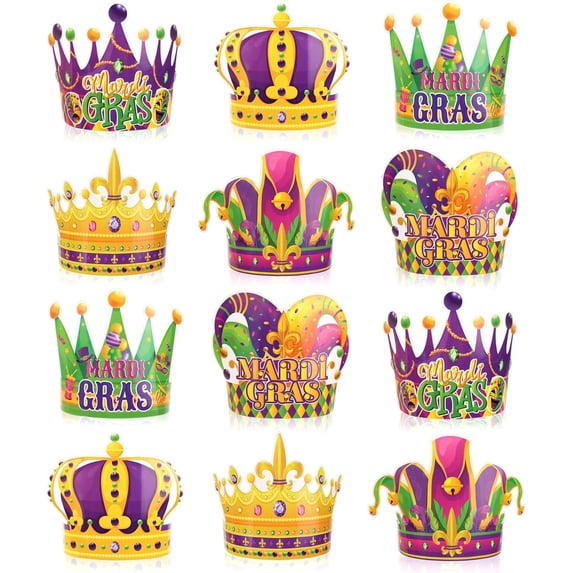 VETPW, Mardi Gras Crown Kits, 24 Pcs, Carnival Party Paper Hats ...