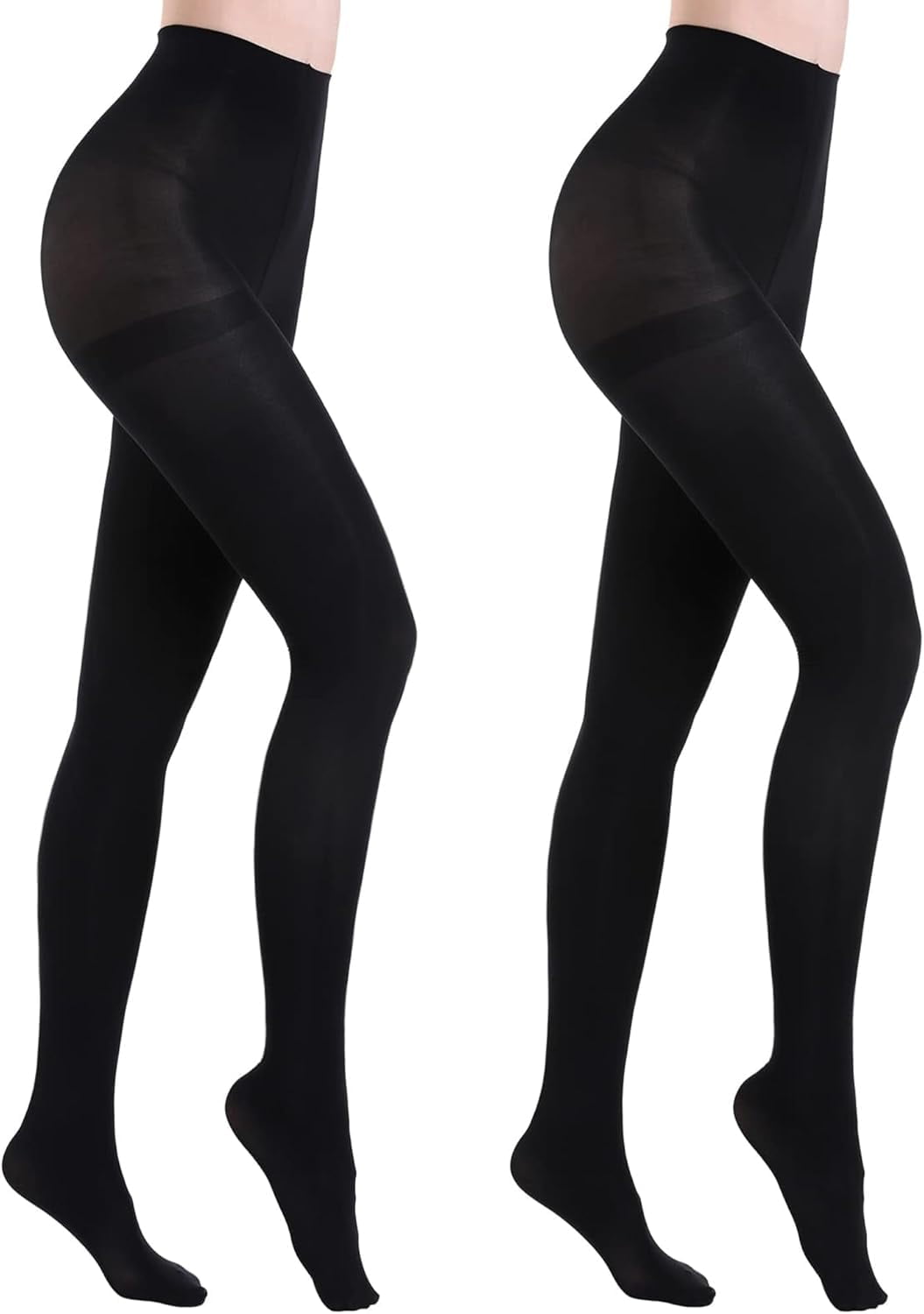 VETPW 2 Pairs Women's Sheer Tights 60D, High Waist Control Top ...