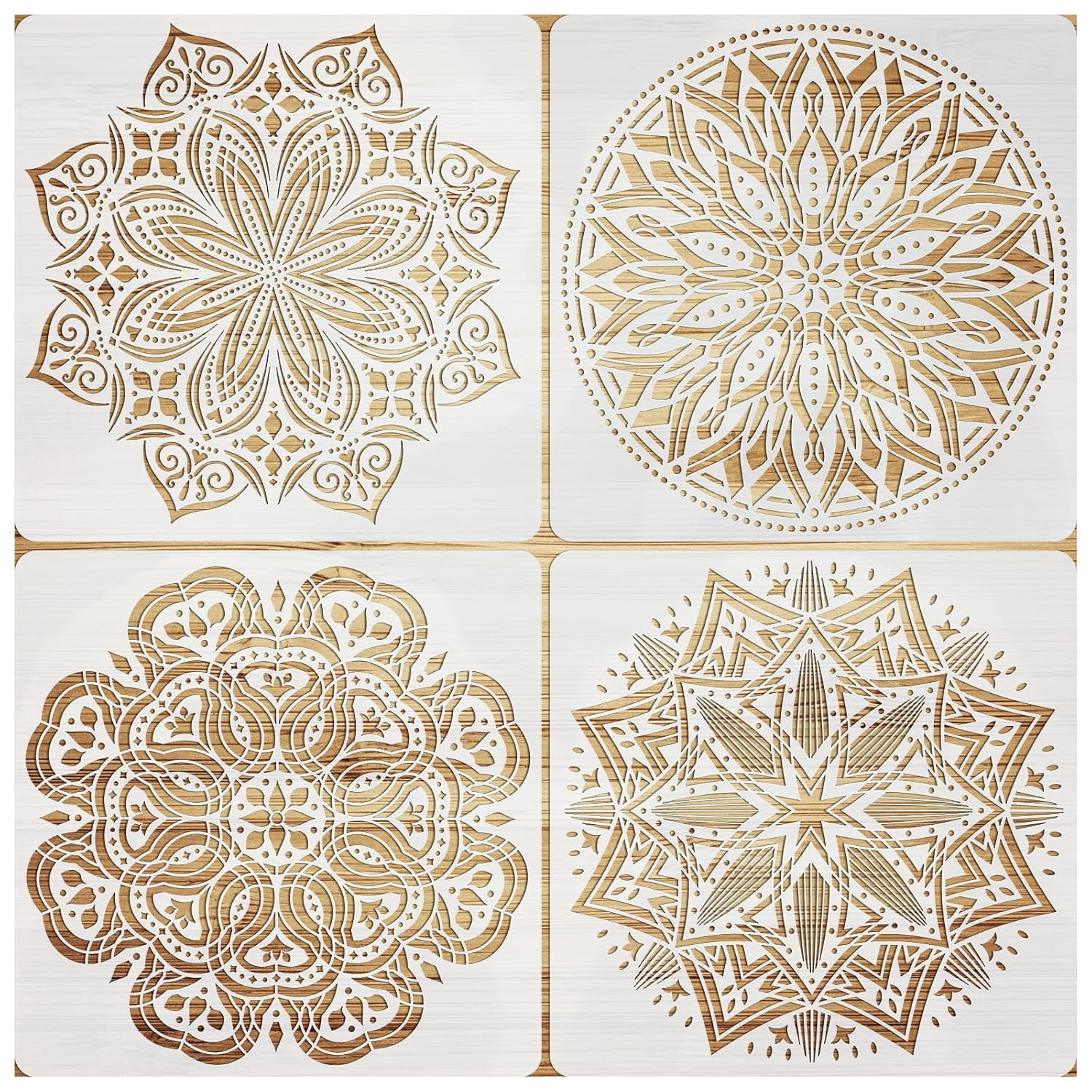 VETPW 4 Large Stencil Mandala Dot Stencils Drawing Painting Template ...