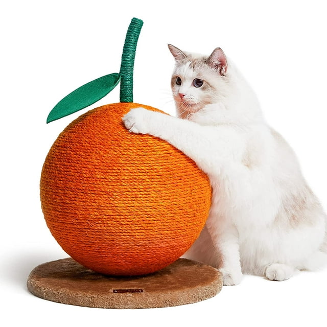 VETRESKA Cat Scratching Post Orange Cat Scratcher with Sisal Rope ...