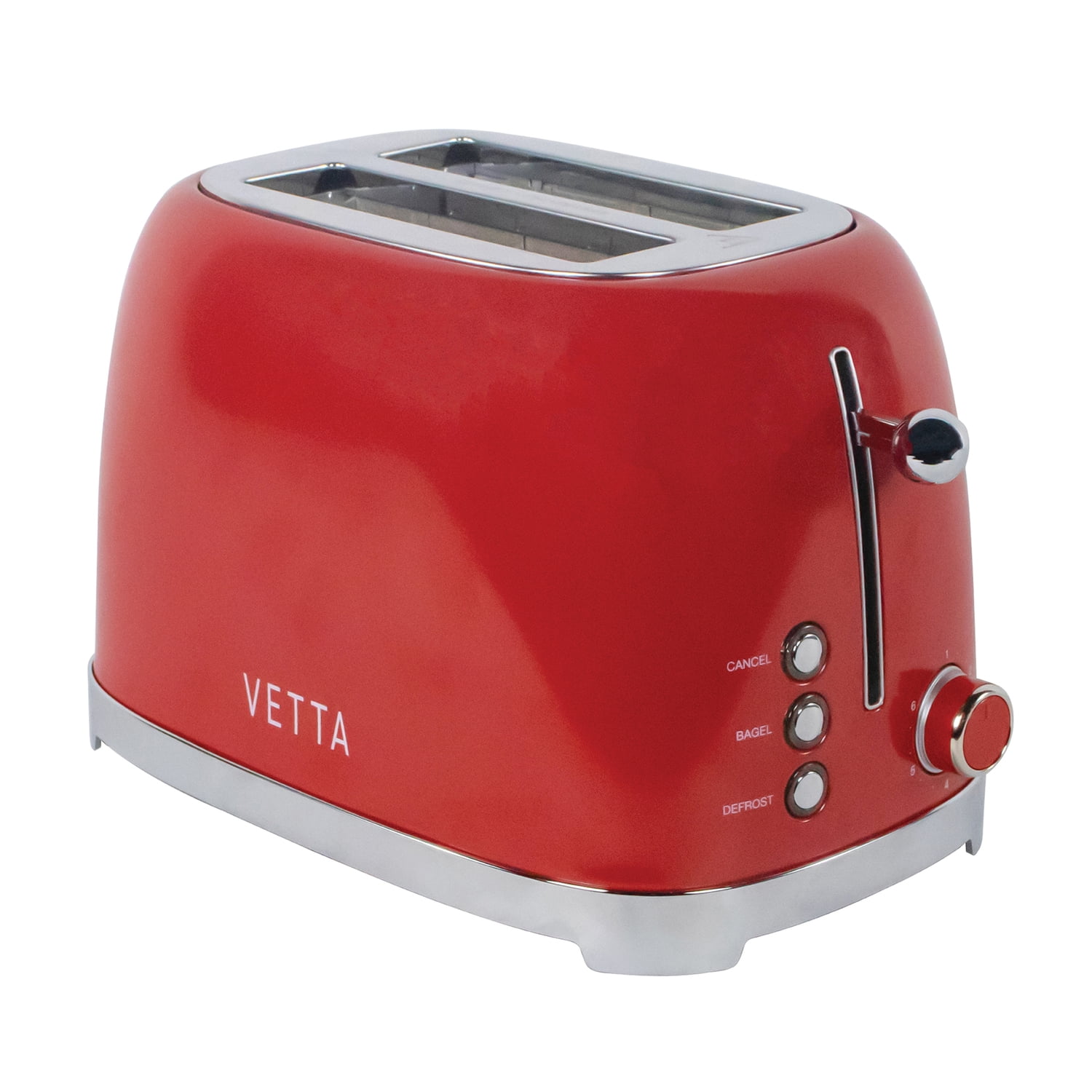 VETTA 2-Slice Extra-Wide-Slot Retro Toaster, Stainless Steel (Red), VTS ...