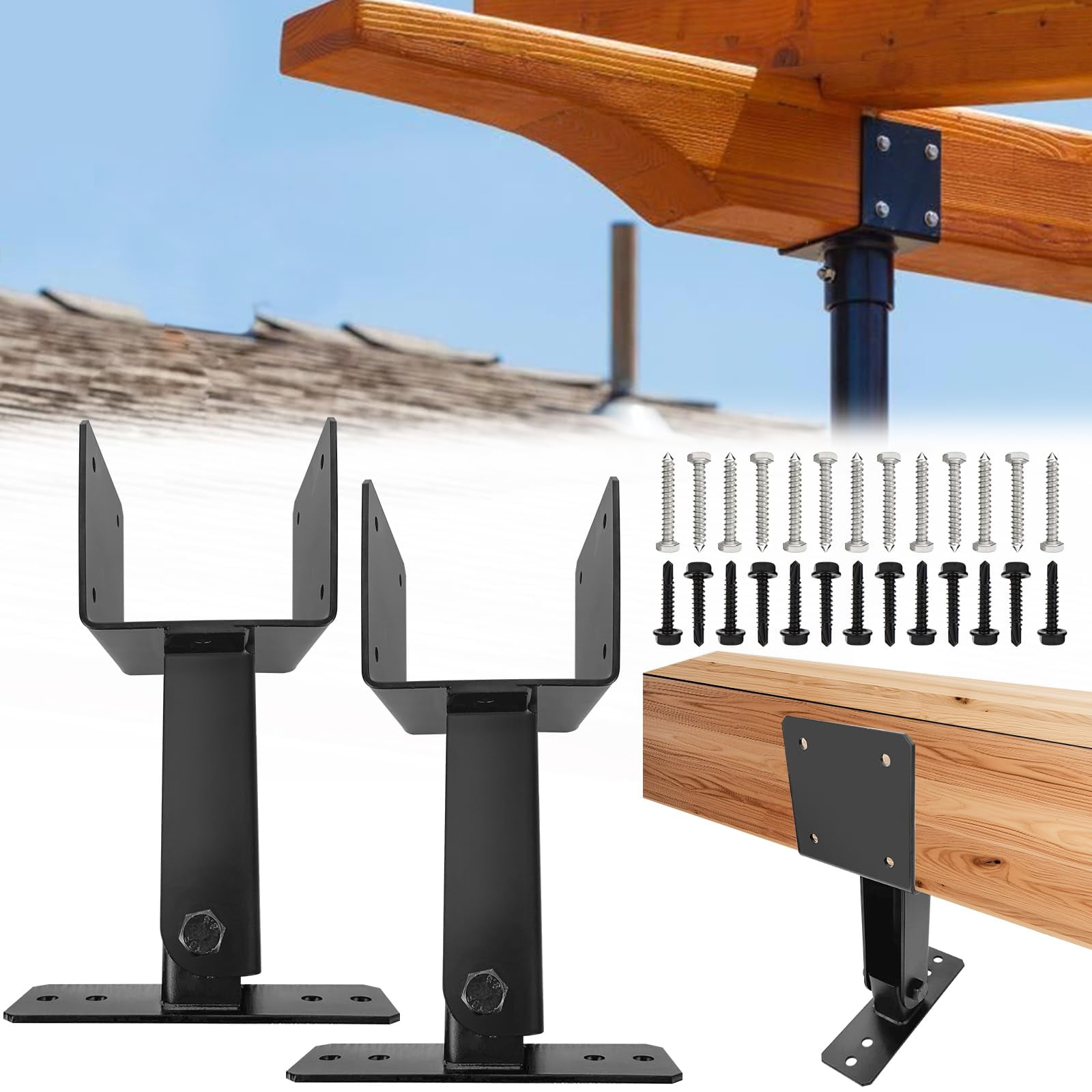 VEVIVOOVY Roof Riser Bracket Kit,Adjustable Angle Roof Riser for 4 x 4 ...