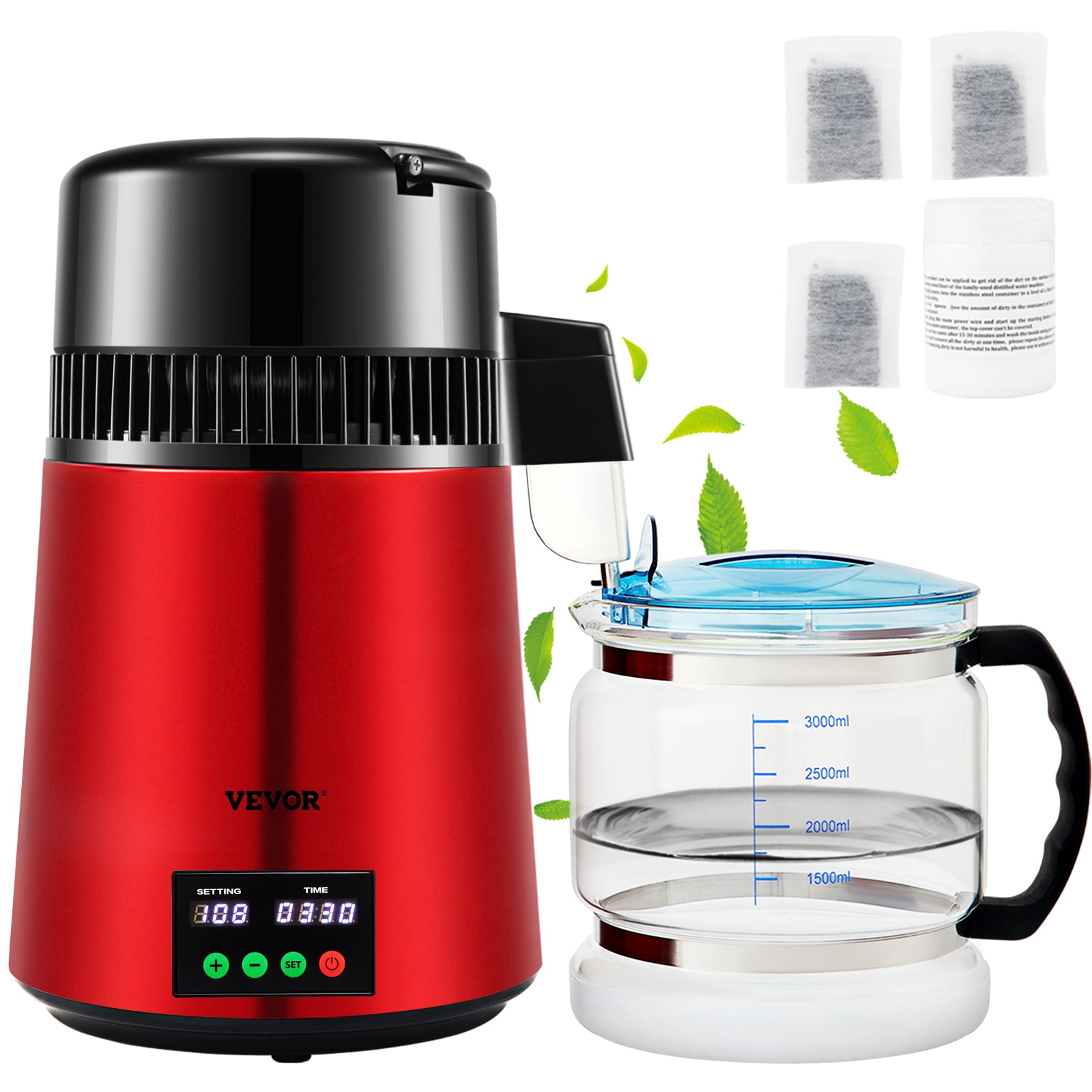 VEVOR Home Electric Water Distiller, 1.1Gal with 0-99H Timing, 750W ...