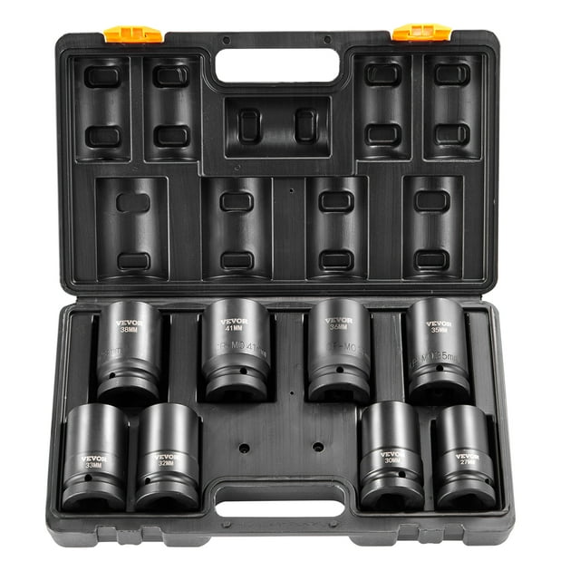 VEVOR 1" Drive Impact Socket Set, 8 Piece Deep Socket Set Metric 27 ...