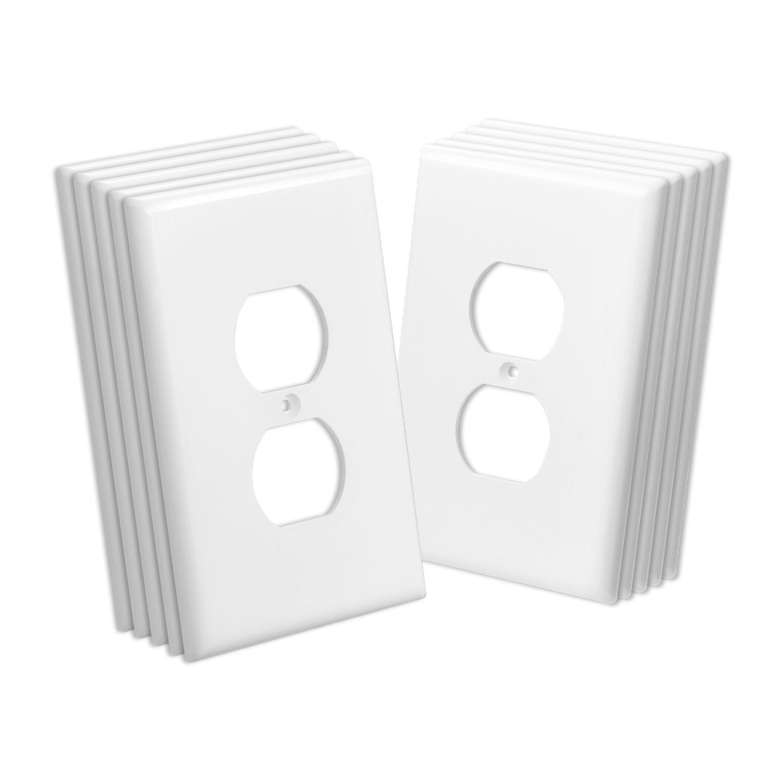 VEVOR 1-Gang Duplex Outlet Covers, 10 Pack Standard Size Wall Outlet ...