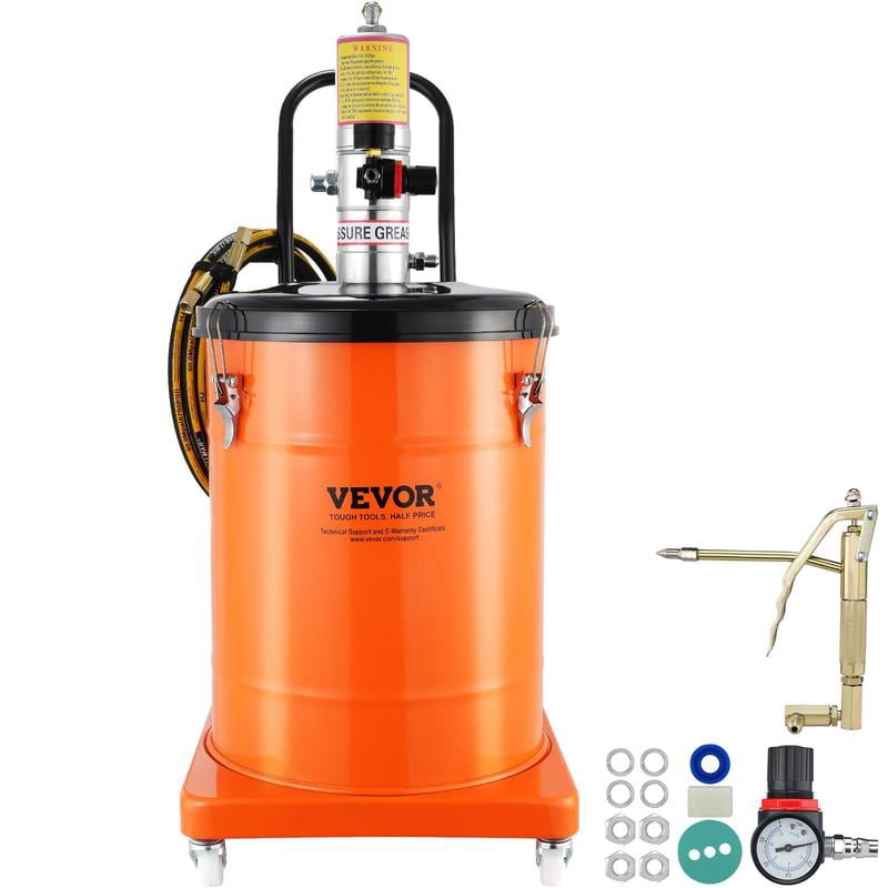 VEVOR 10.5 Gallon Air Operated Grease Pump - 50:1 Pressure Ratio w ...