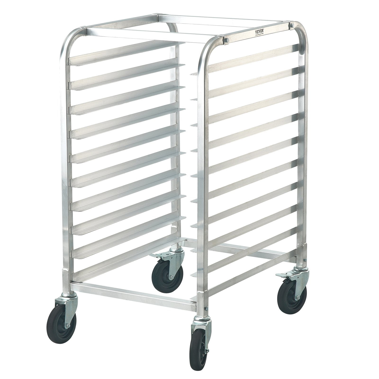 VEVOR 10-Tier Bun Pan Rack with Brake Wheels - Aluminum Bakery Storage ...