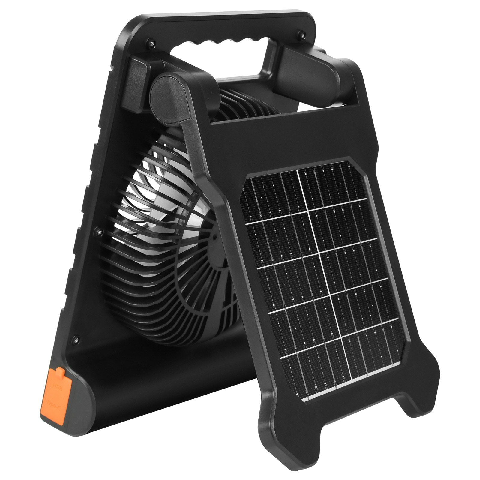 VEVOR 10000mAh Rechargeable Solar Fan with LED Lantern, 7 inch Portable ...