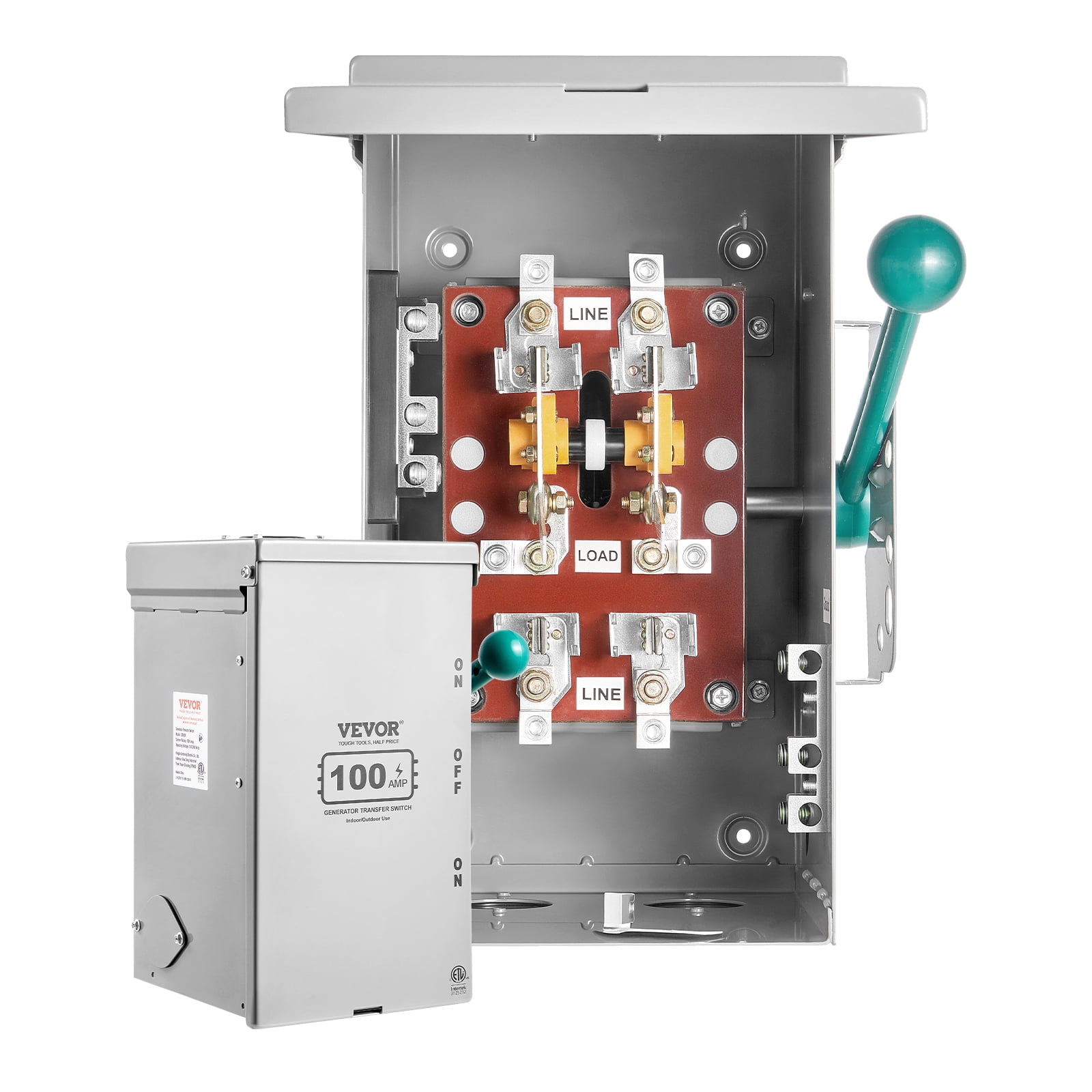 VEVOR 100A Generator Transfer Switch, 24000W Manual Transfer Switch ...
