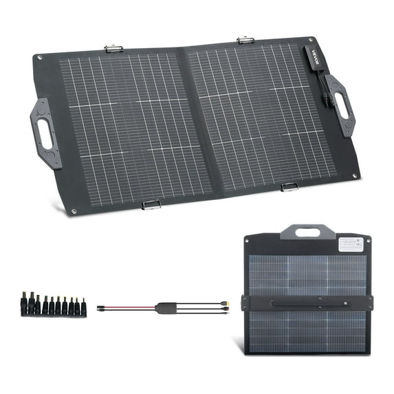 VEVOR 100W Bifacial Solar Panel, 16BB N-Type Foldable Monocrystalline ...