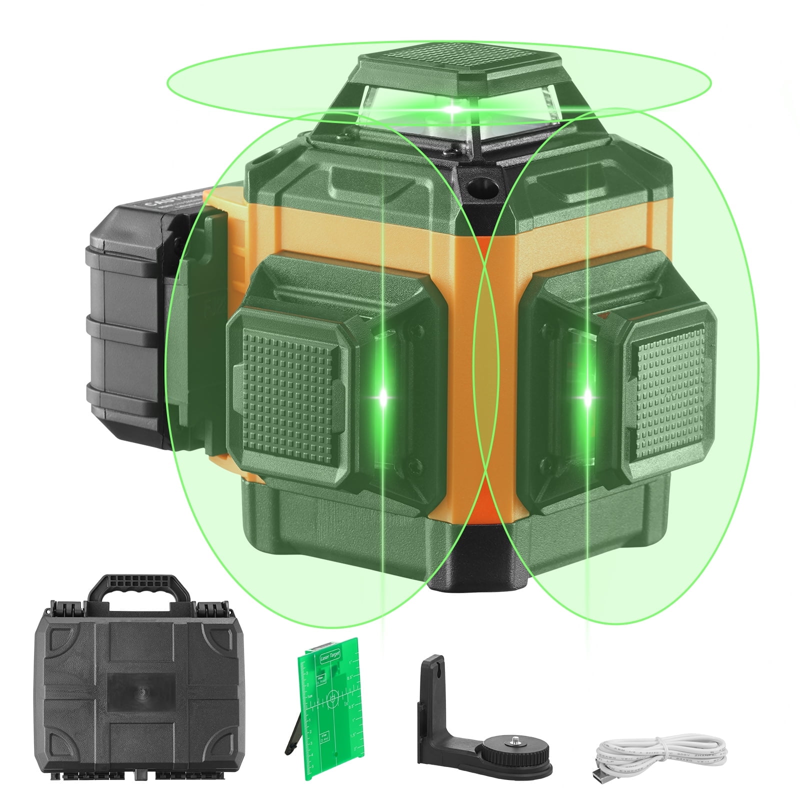VEVOR 100ft Self Leveling Laser Level, Manual Green 3 x 360° Cross Line ...