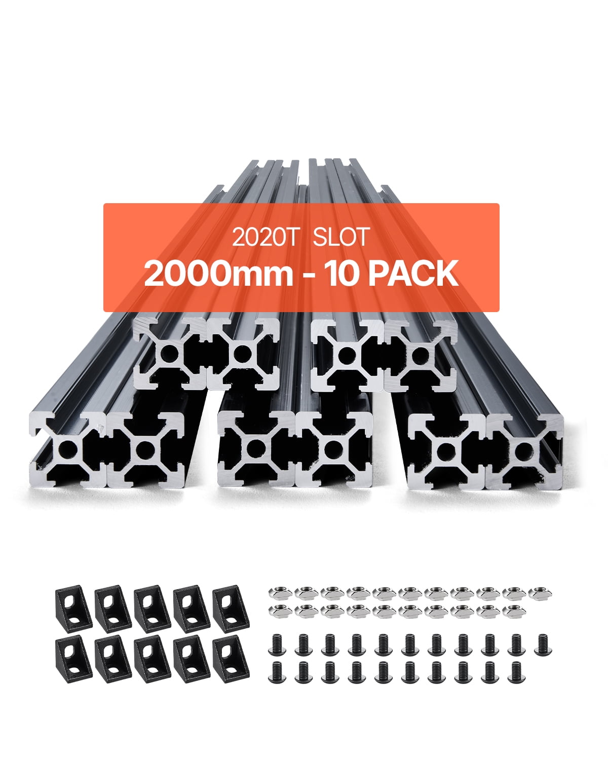 VEVOR 10PCS 78.7in (2000mm) T Slot 2020 Aluminum Extrusion Profile ...