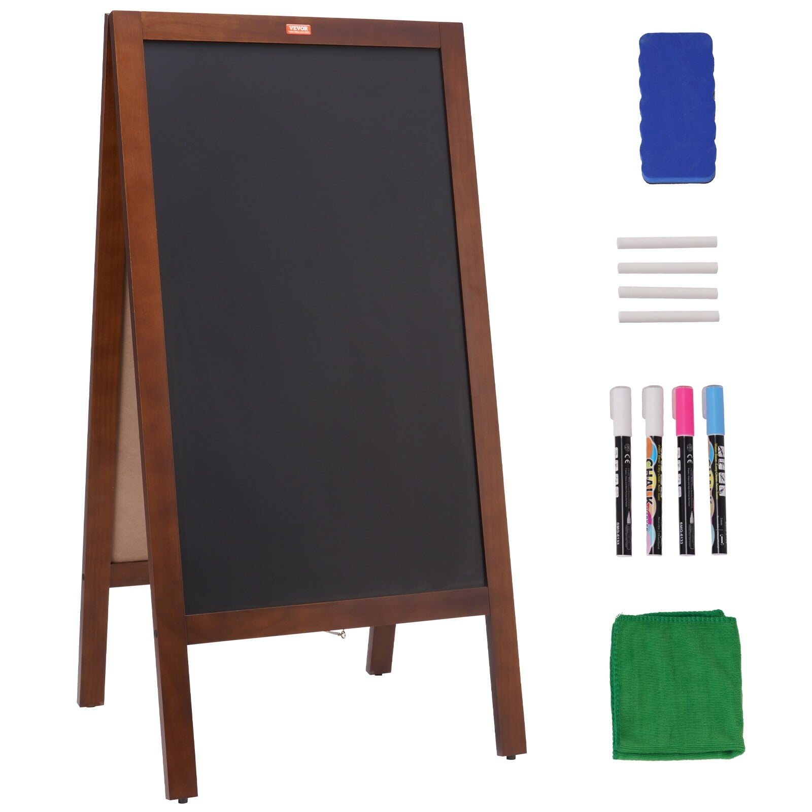 VEVOR 10x14in & 20x40in Tabletop Chalkboard Vintage Wooden Rustic Brown ...
