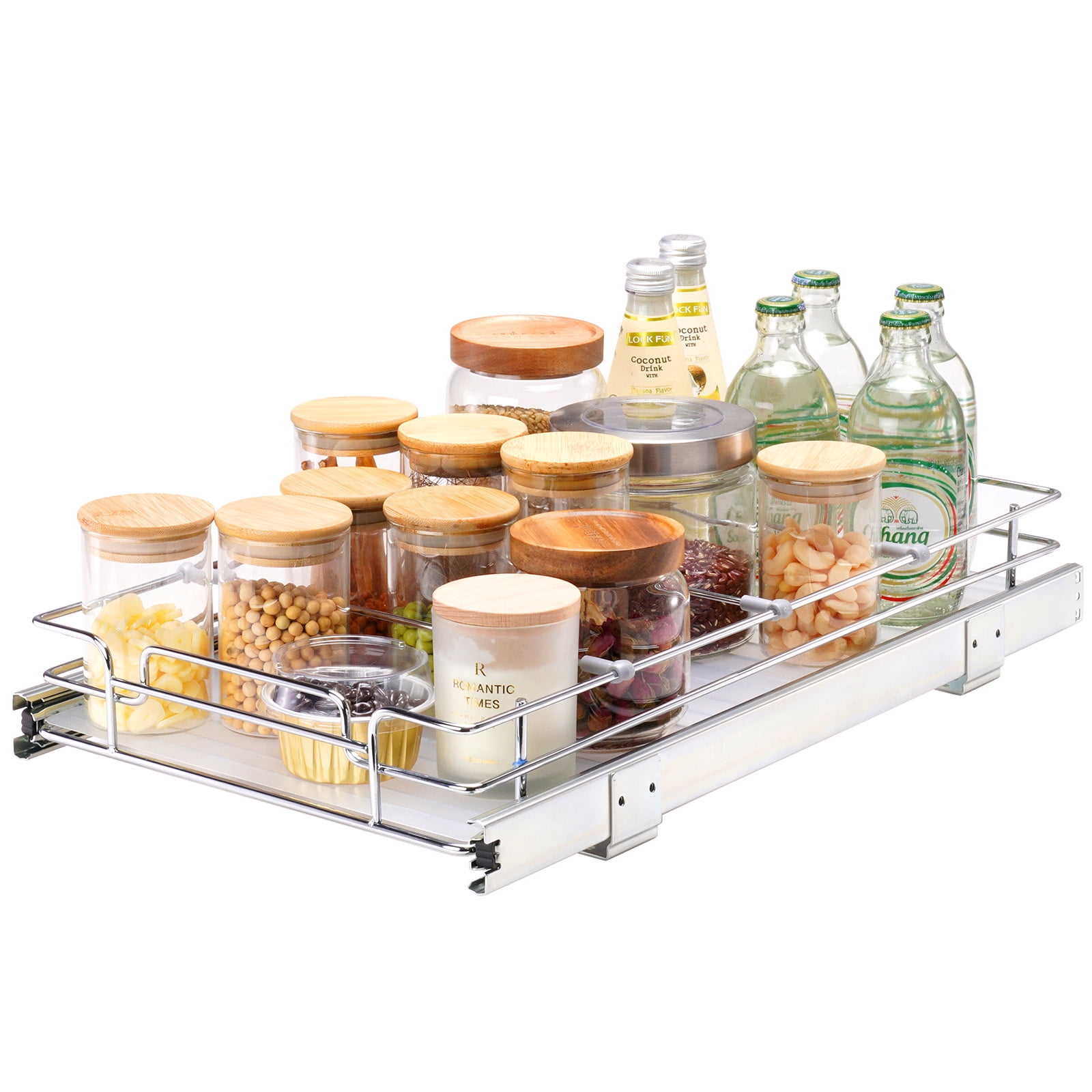 VEVOR Pull Out Cabinet Organizer 12.5"x21"x3.5" Steel Shelves - Walmart.com