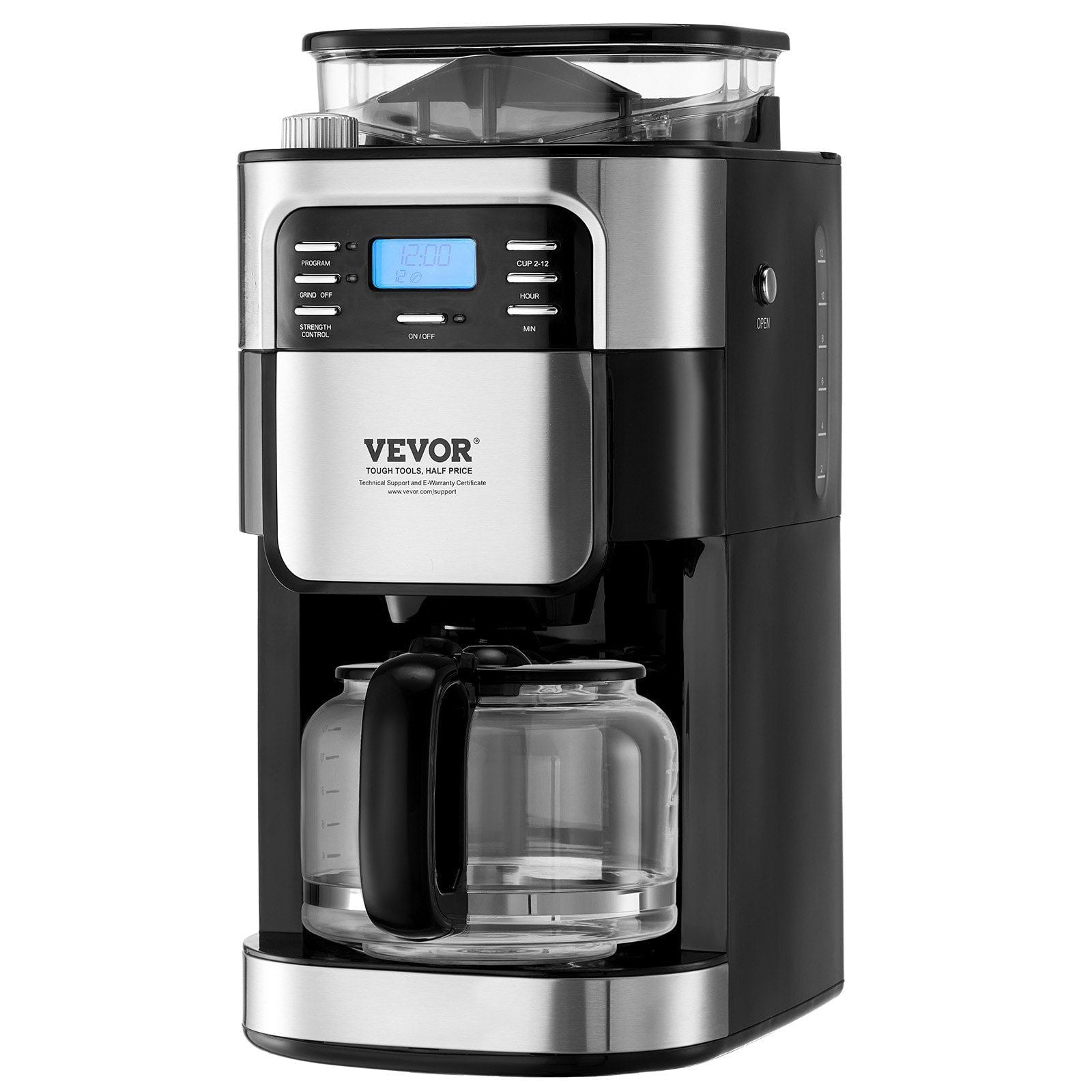 VEVOR 12-Cup Coffee Maker Drip Coffee Machine with 24-Hour Timer for ...