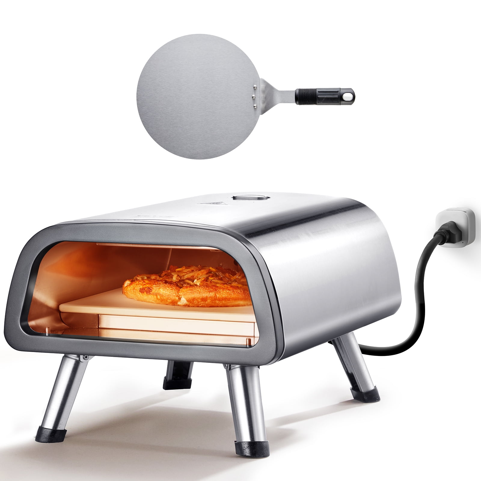 VEVOR 12" Electric Pizza Oven Countertop, Stainless Steel Pizza Maker ...