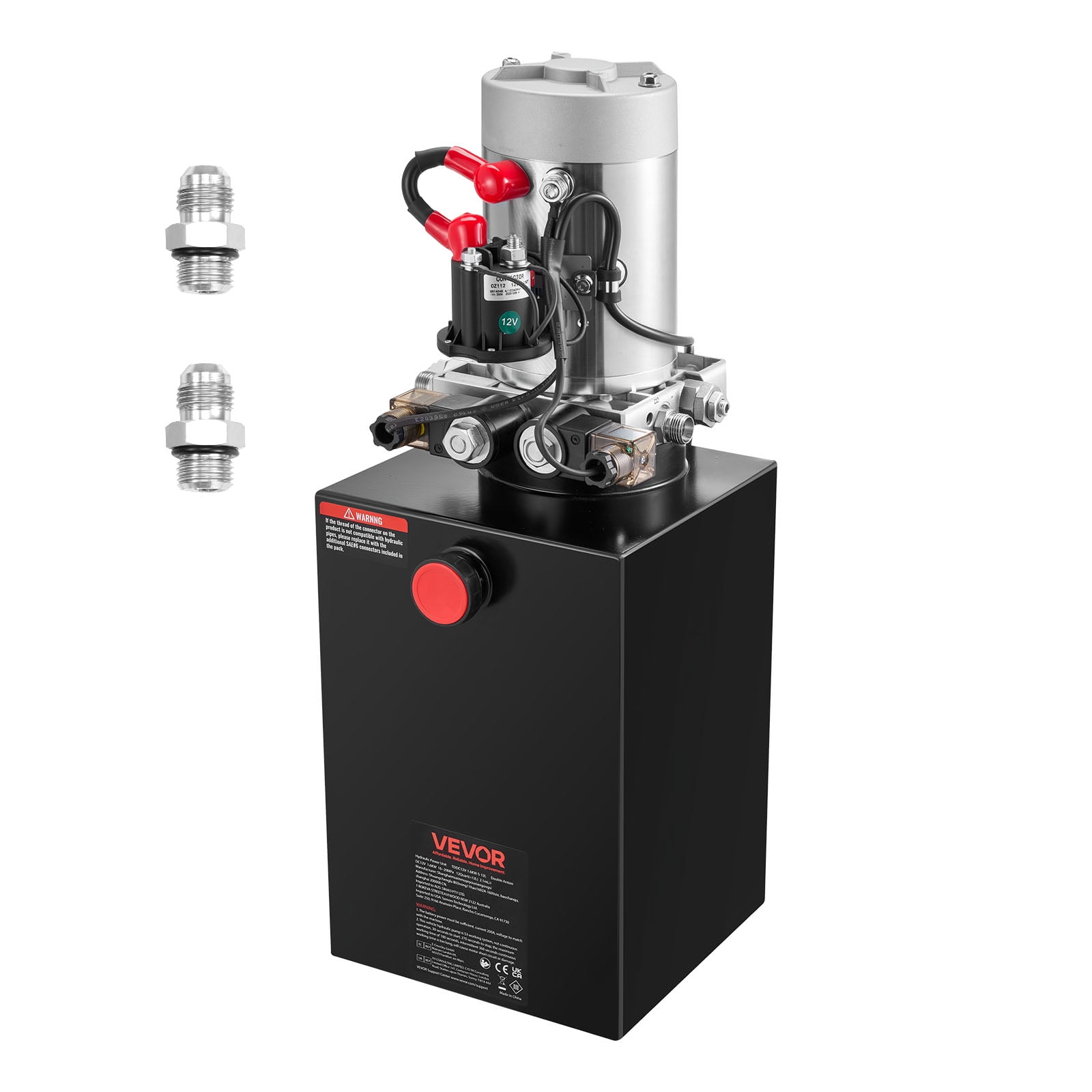 VEVOR 12 Quart Hydraulic Power Unit, Double Acting Dump Trailer Pump ...