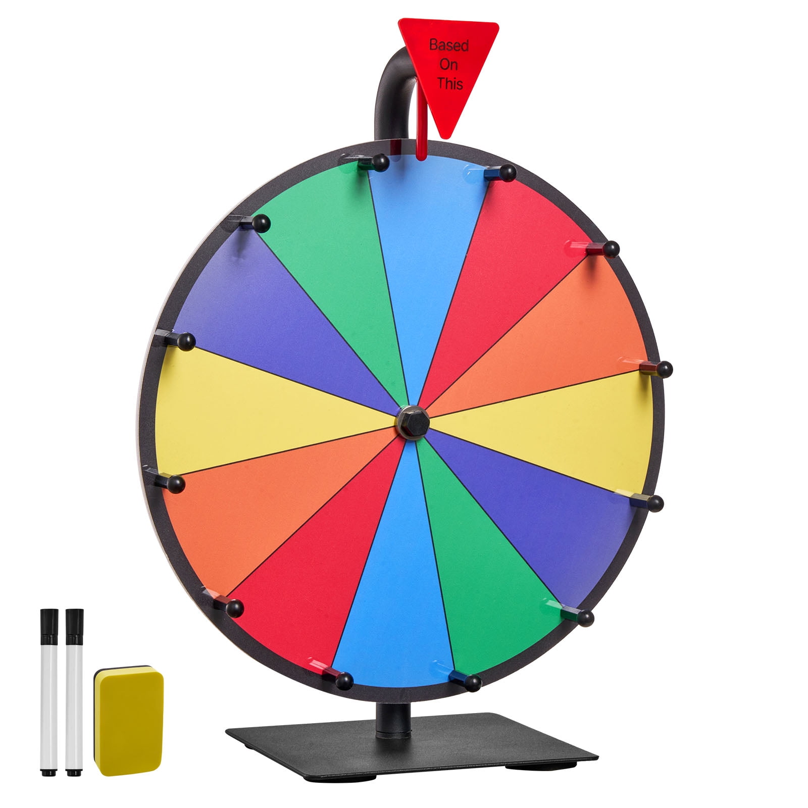 VEVOR 12 in Spinning Prize Wheel, 12 Slots Spinning Wheel with Stand ...