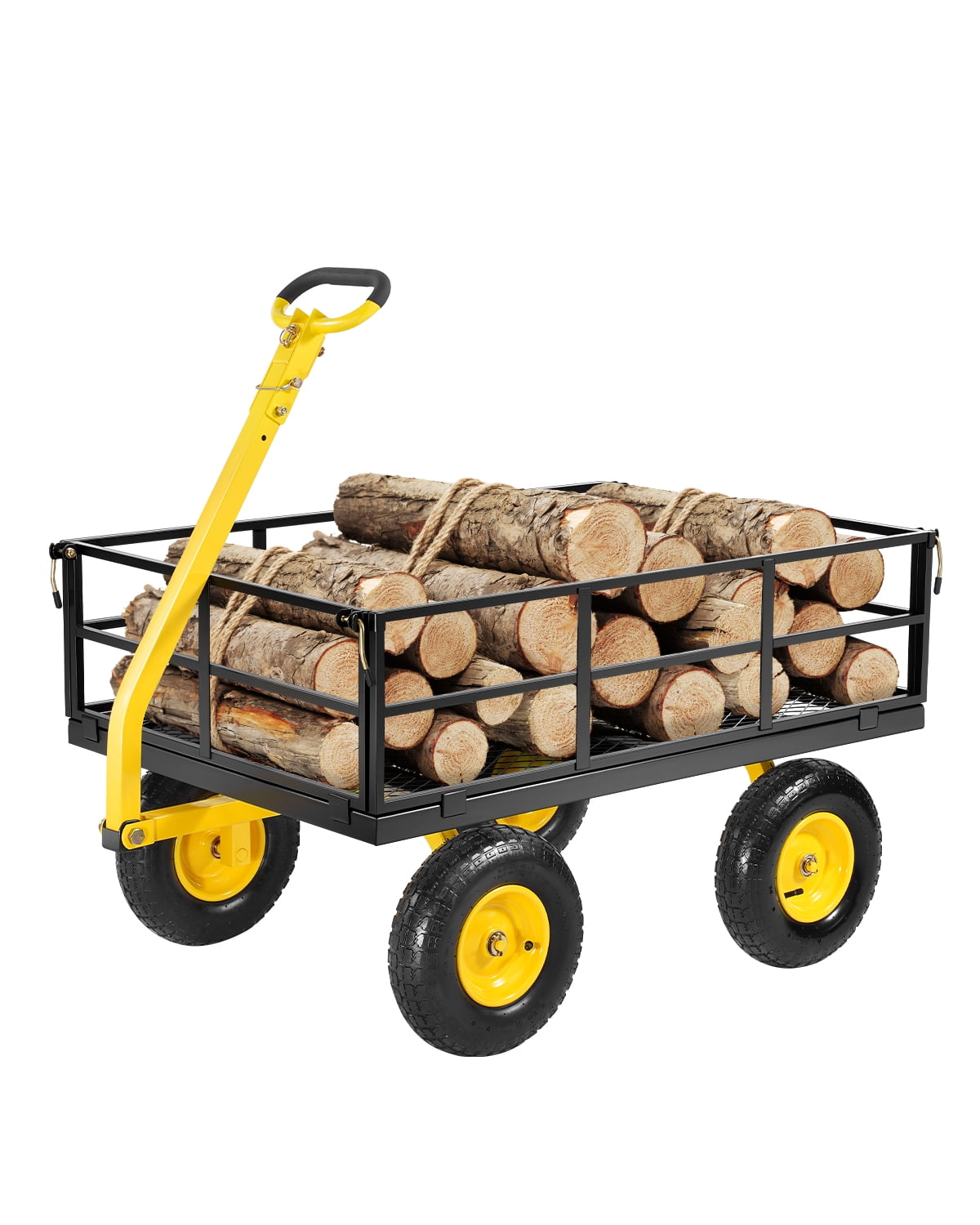 VEVOR 1200 Lbs Steel Garden Cart, Heavy Duty Pullable Garden Wagon Yard ...