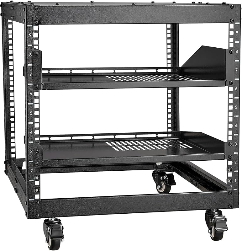 VEVOR 12U Open Frame Server Rack, 23-40 in Adjustable Depth, Free ...