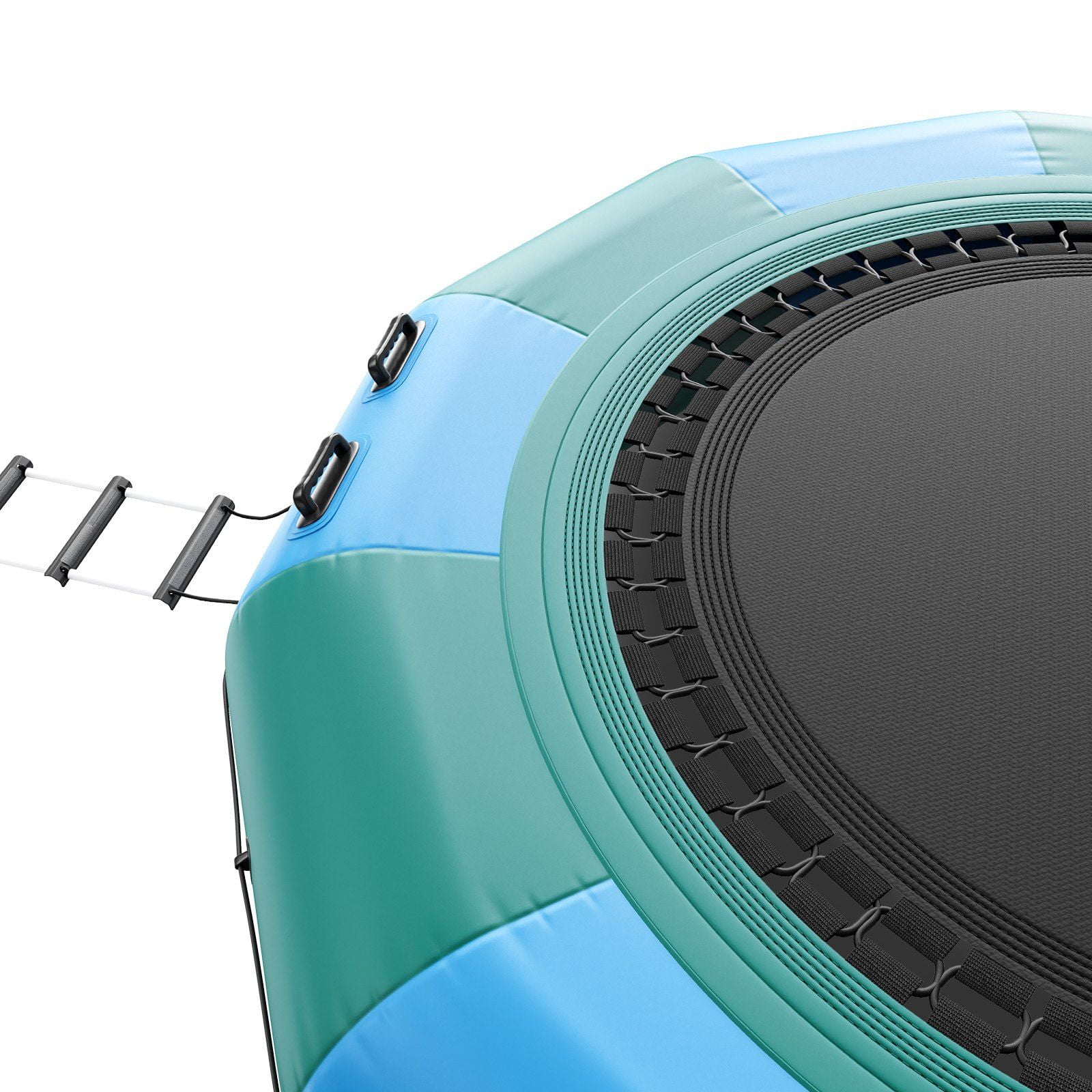 VEVOR 12ft Inflatable Water Trampoline with 3-Step Ladder & Air Pump ...