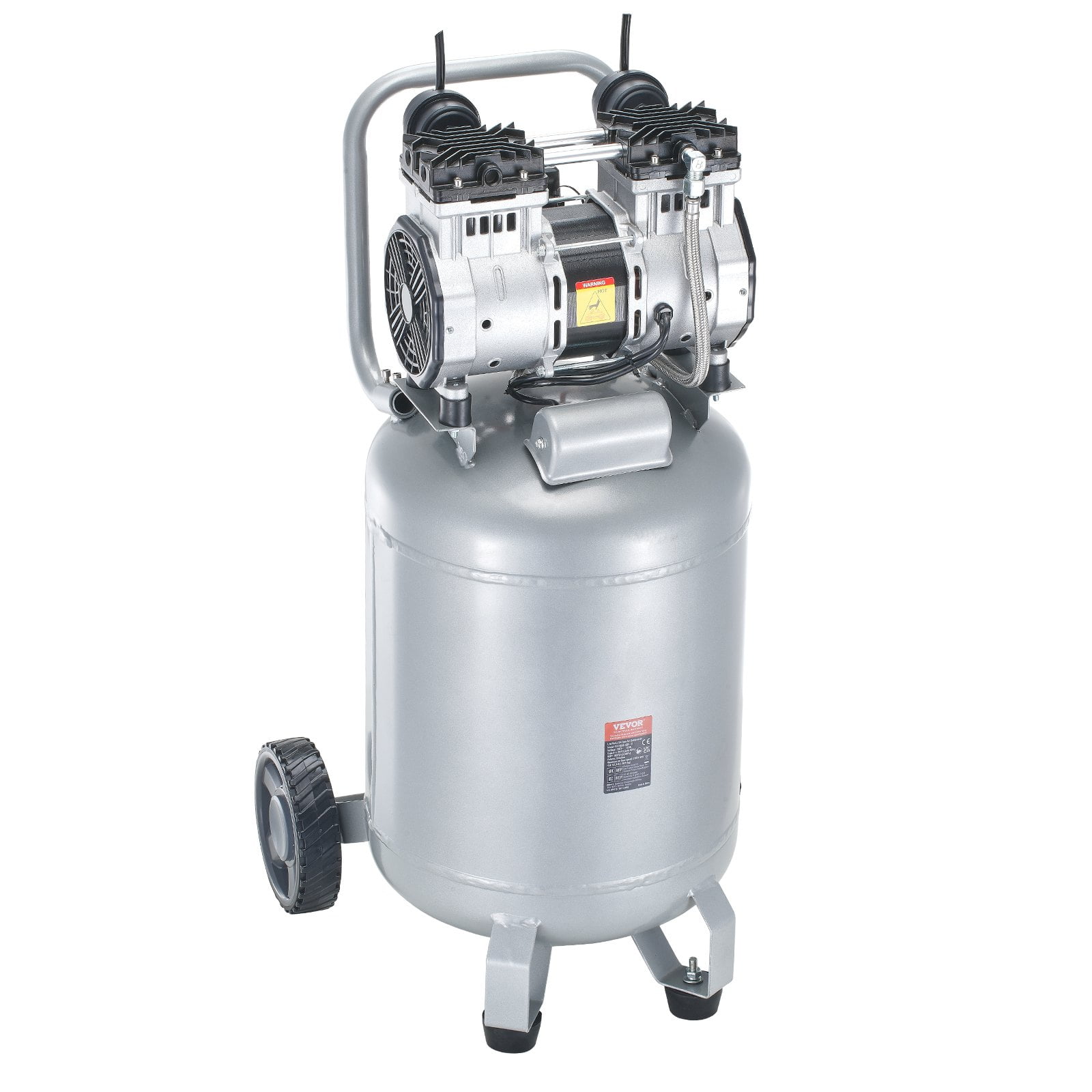VEVOR 13 Gallon Air Compressor, 2HP Ultra Quiet Oil-Free Tank, 125 PSI ...