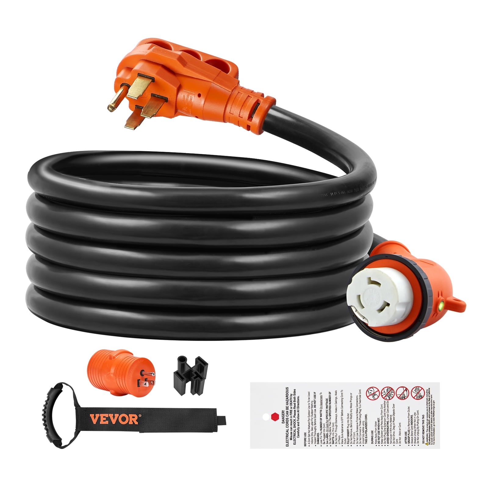 BENTISM 15Ft 50A RV Power Cord, Heavy Duty STW 6/3 + 8/1 Generator Cord ...