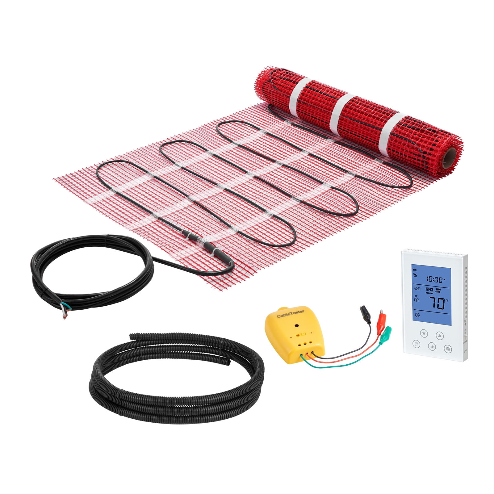 VEVOR 15 sqft Self-Adhesive Mesh Floor Heating Mat System, 120V ...