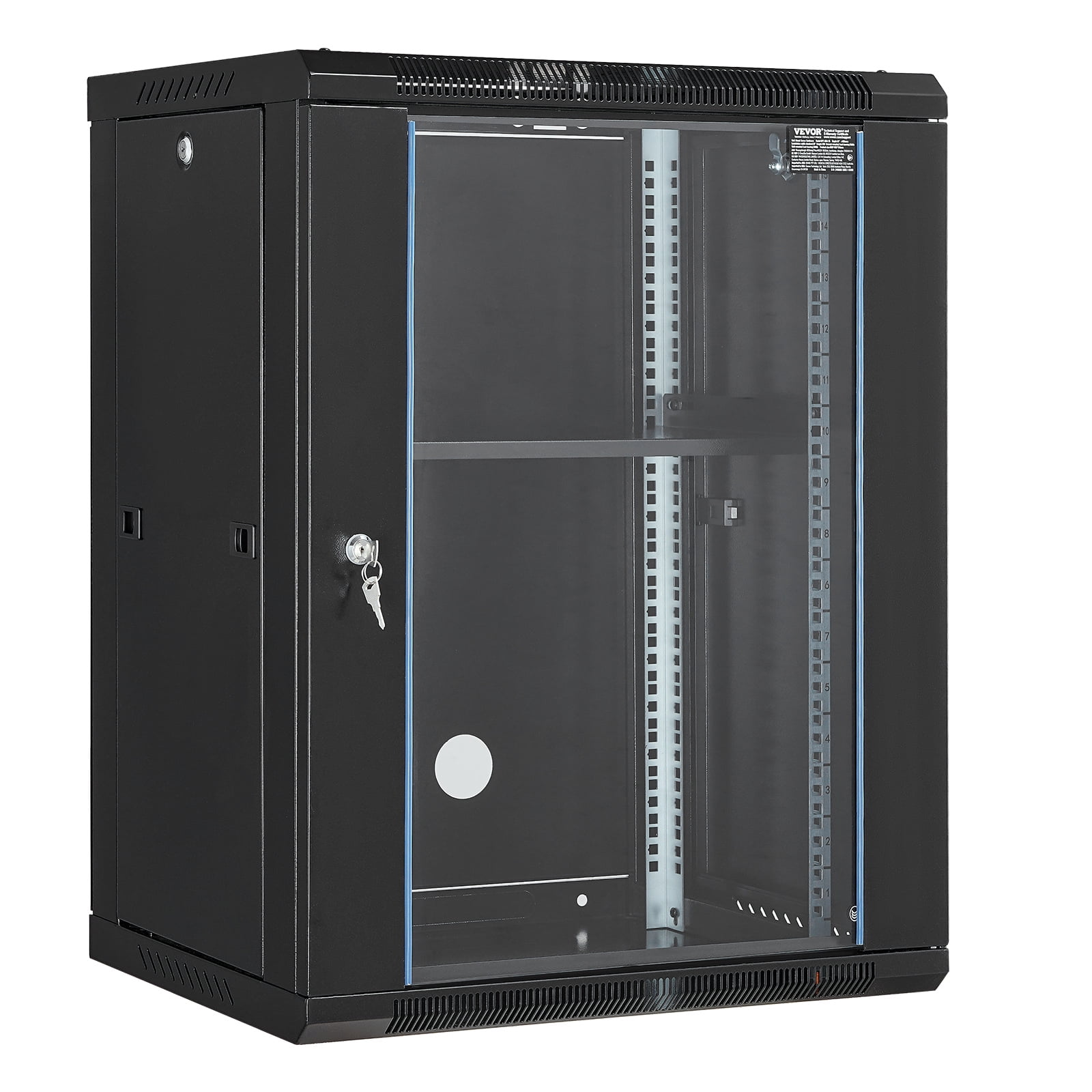 VEVOR 15U Wall Mount Network Cabinet, 500 lbs Max. Ground Load Capacity ...