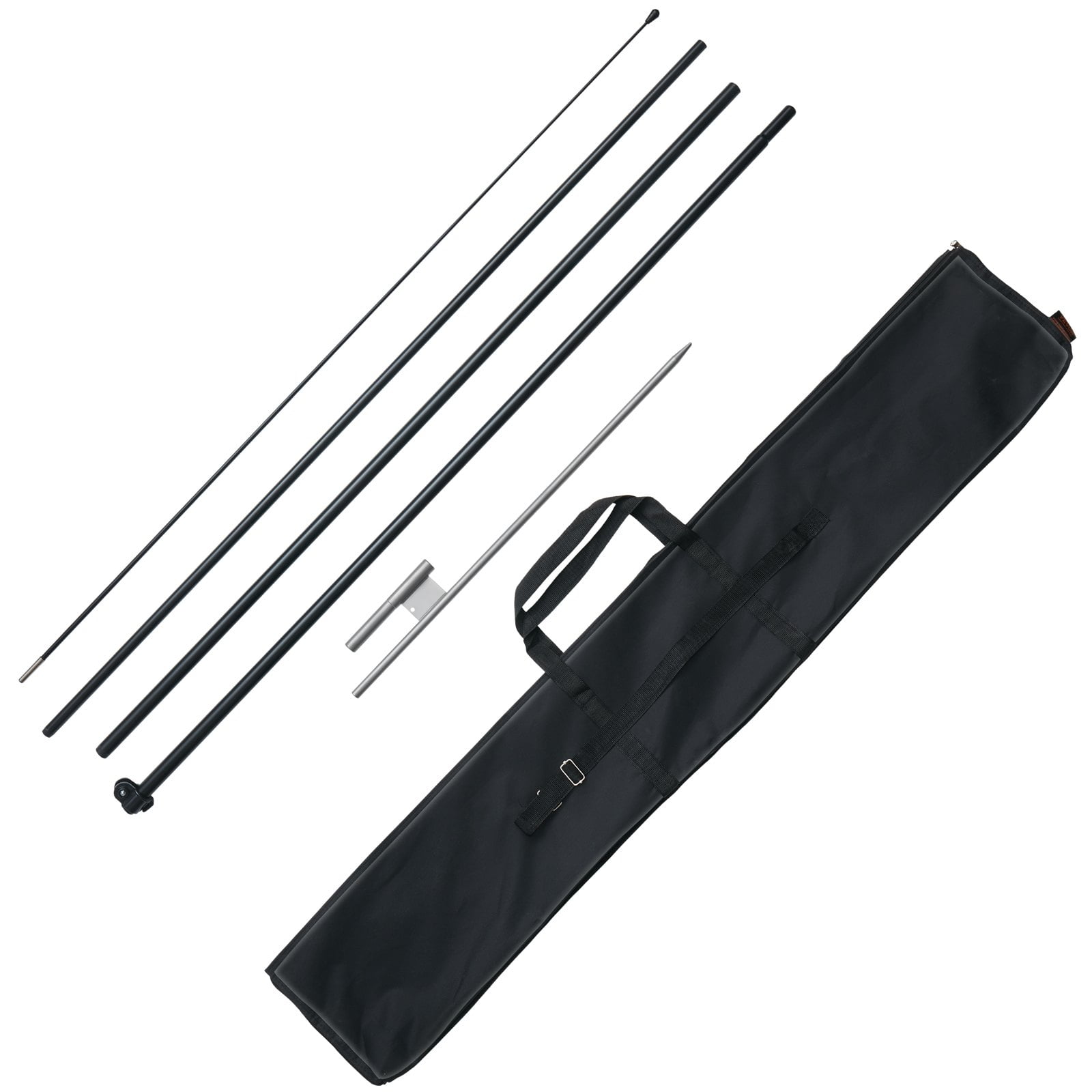 VEVOR 16.3 ft Feather Flag Pole Kit with Ground Stake - Swooper Flag ...