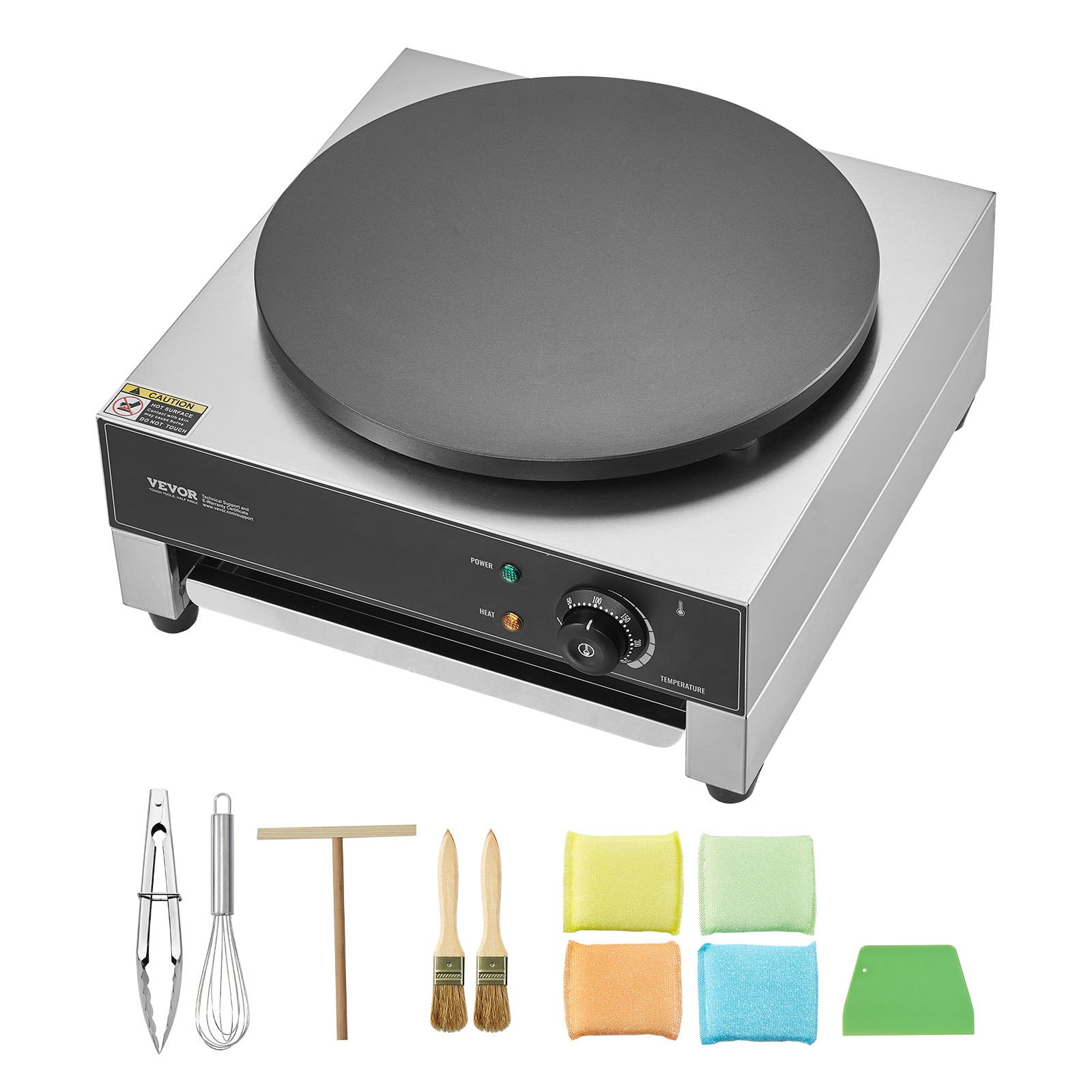 VEVOR 16-Inch Electric Crepe Maker, 1700W Commercial Non-Stick Crepe ...