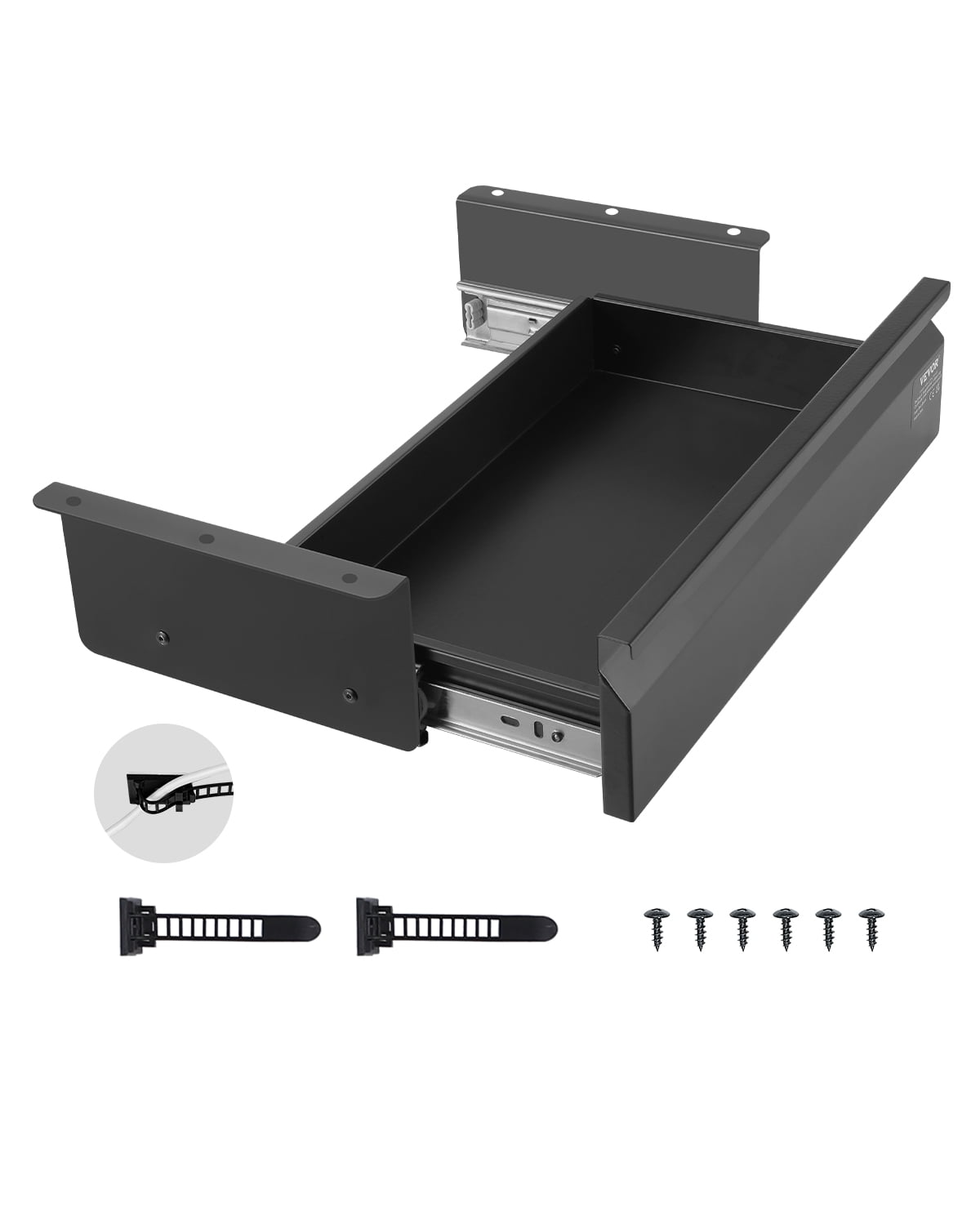 VEVOR 16" Wide Under Desk Drawer Slide Out, Under Desk Mount Pull Out ...