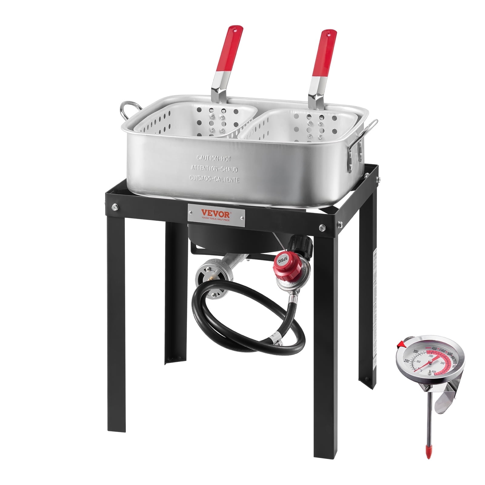 VEVOR 18 Qt Fish and Wing Fryer with Double Basket, Aluminum Propane ...