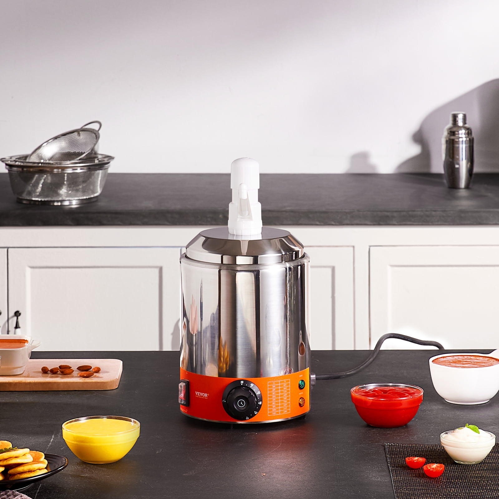 VEVOR 2.3 Qt Electric Cheese Dispenser with Pump Commercial Hot Fudge ...