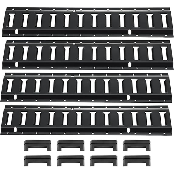 VEVOR 2' E Track Rail Tie-Down, Heavy Duty 4 Pack Etrack Rails System ...