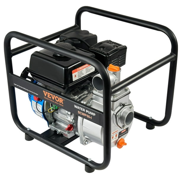 VEVOR 2-Inch Gasoline Engine Water Pump, 6.5HP 4-Stroke Gas Powered ...