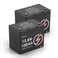 VEVOR 2 Pack 12V 100Ah LiFePO4 Battery, up to 15000 Cycles, Deep Cycle ...
