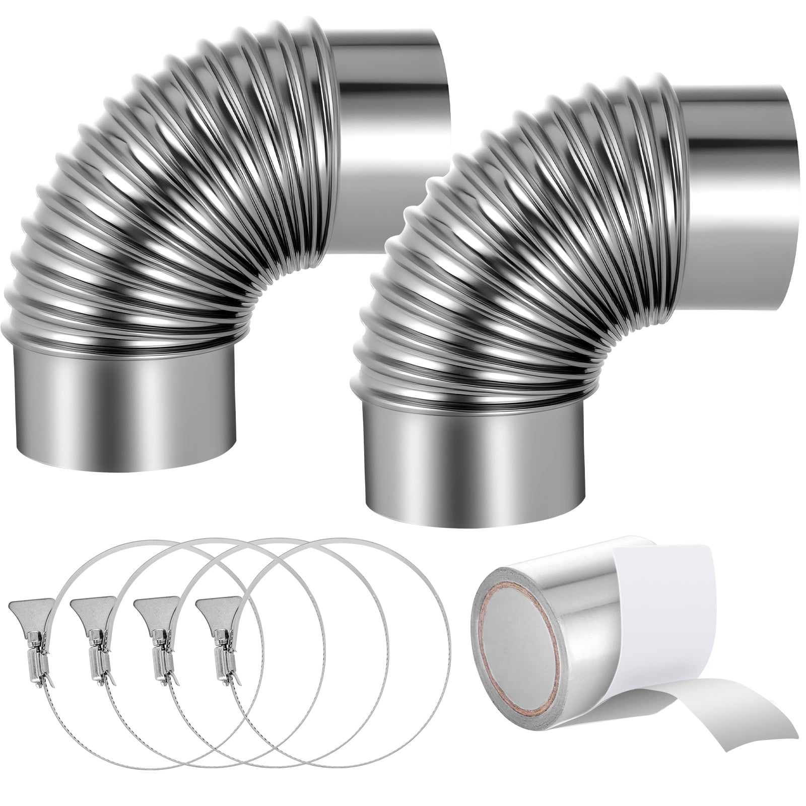 VEVOR 2 Pack Dryer Vent Elbow, 90 Degree Hose Connector Kit for 4 Inch ...