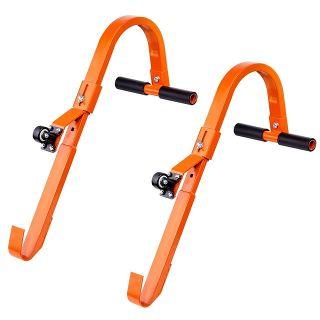 VEVOR 2-Pack Ladder Roof Hook Stabilizer with Wheels, Rubber Grip T-Bar ...