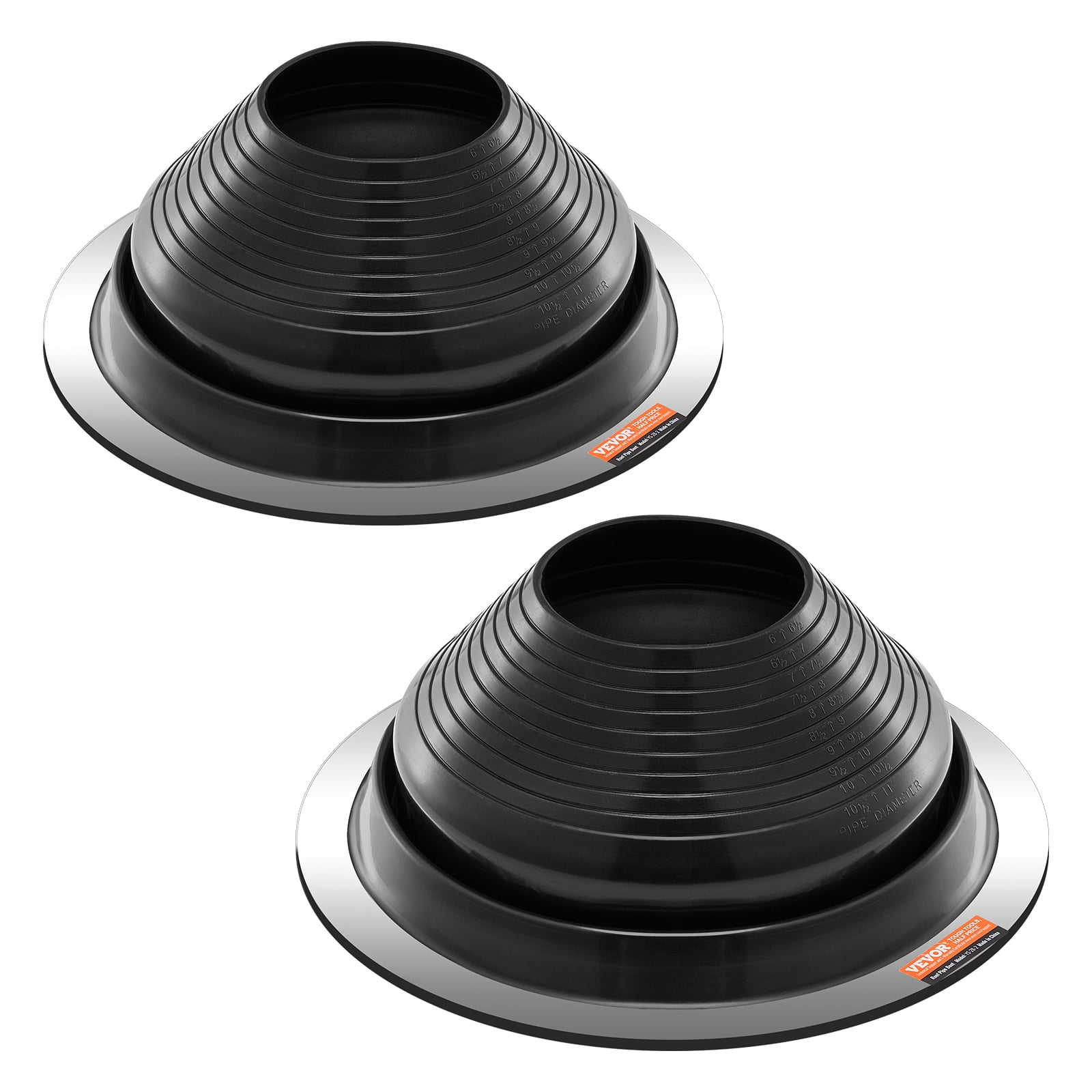 VEVOR 2 Pcs Roof Pipe Flashing Boots,Fit Pipe OD 6" to 11", Flexible ...
