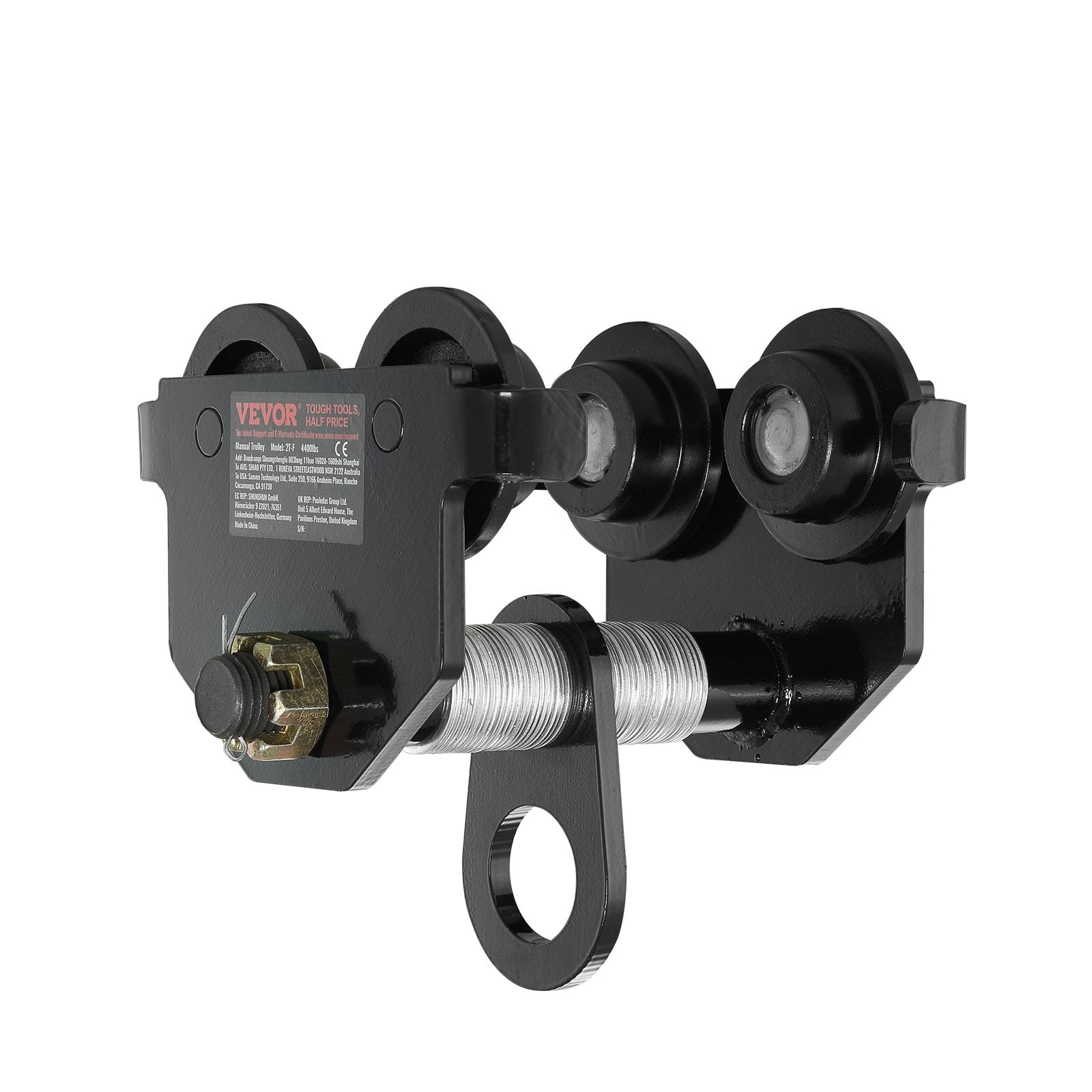 VEVOR 2 Ton Manual Beam Trolley (2.5"-7" Flange) - Heavy Duty Steel ...