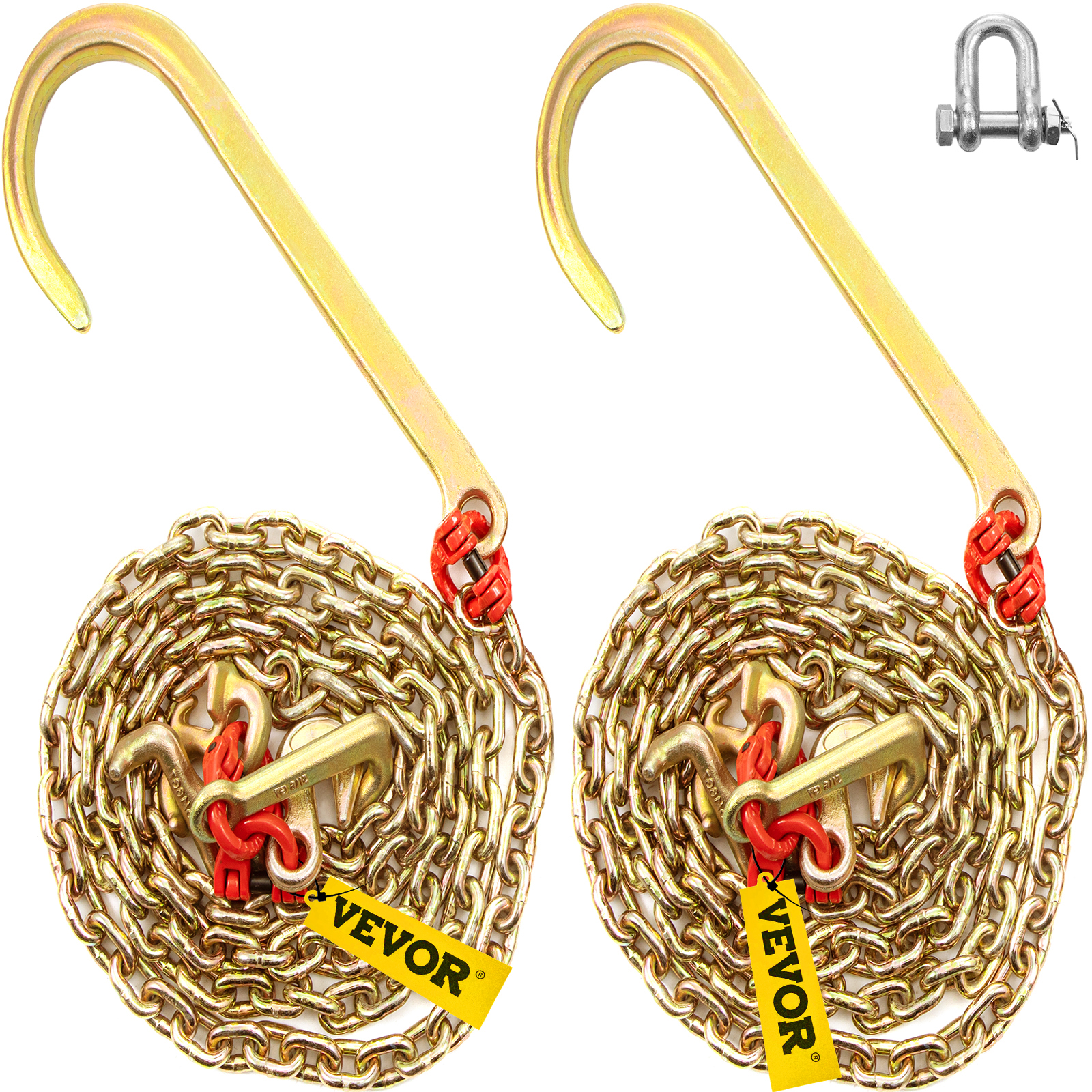 Pacific Carg P6A-31G7020B1 0.31 x 20 ft. Chain with Grab Hooks ...