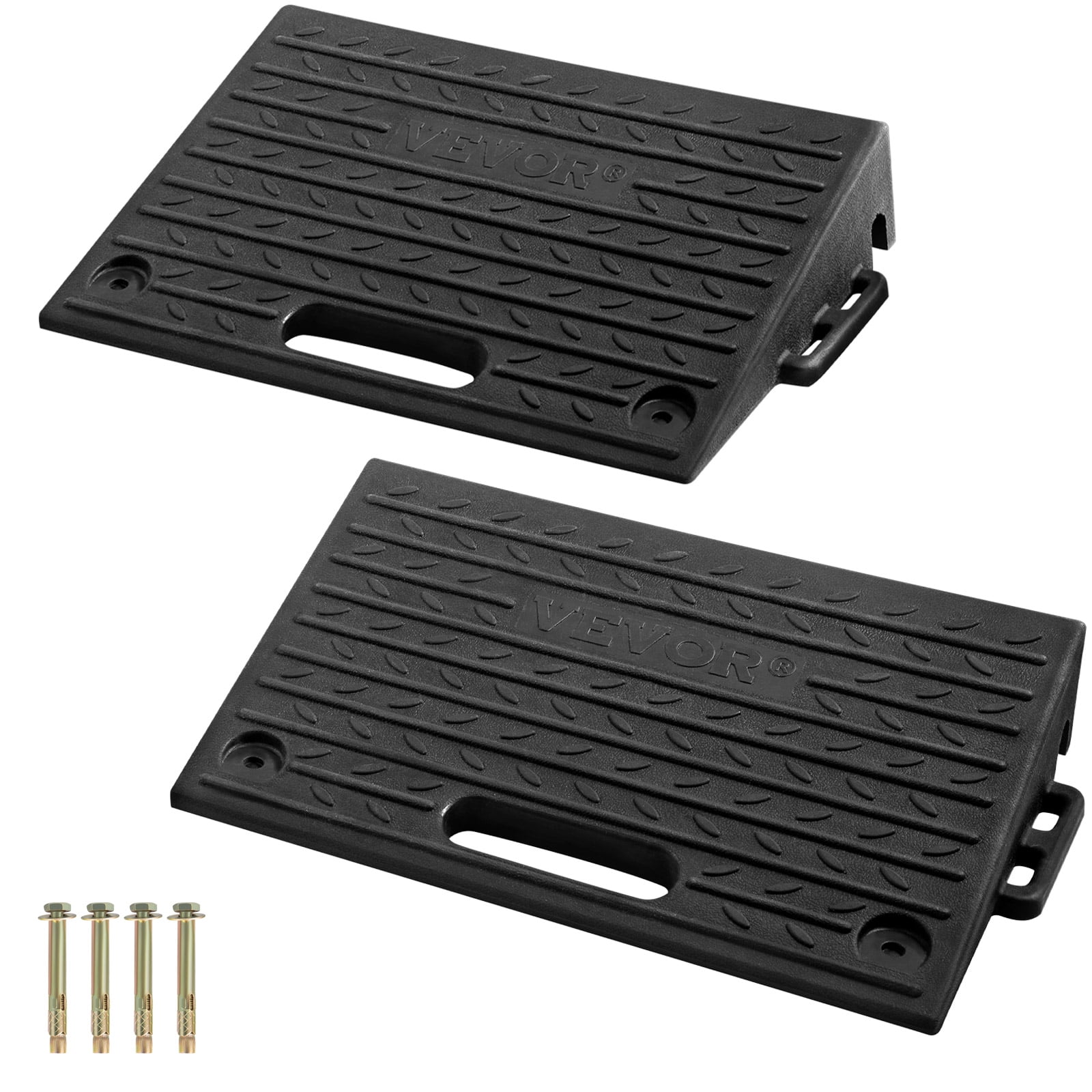 VEVOR 2 x 1-Channel Rubber Threshold Ramp 50 x 32 x 10 cm Wheelchair ...