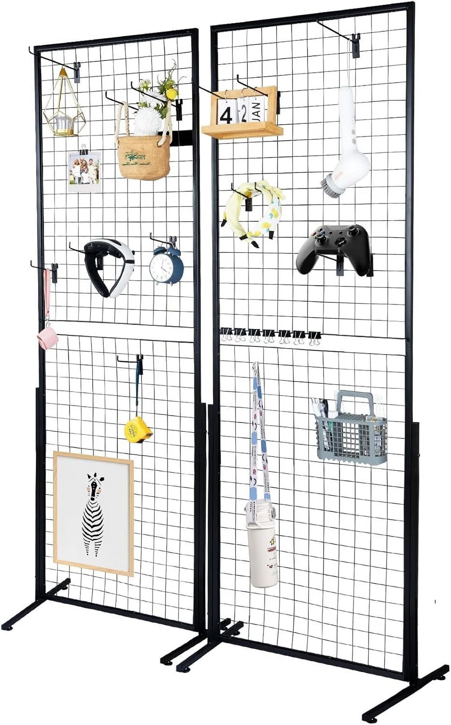 VEVOR 2' x 5.6' Grid Wall Panels Tower, 2 Packs Wire Gridwall Display ...