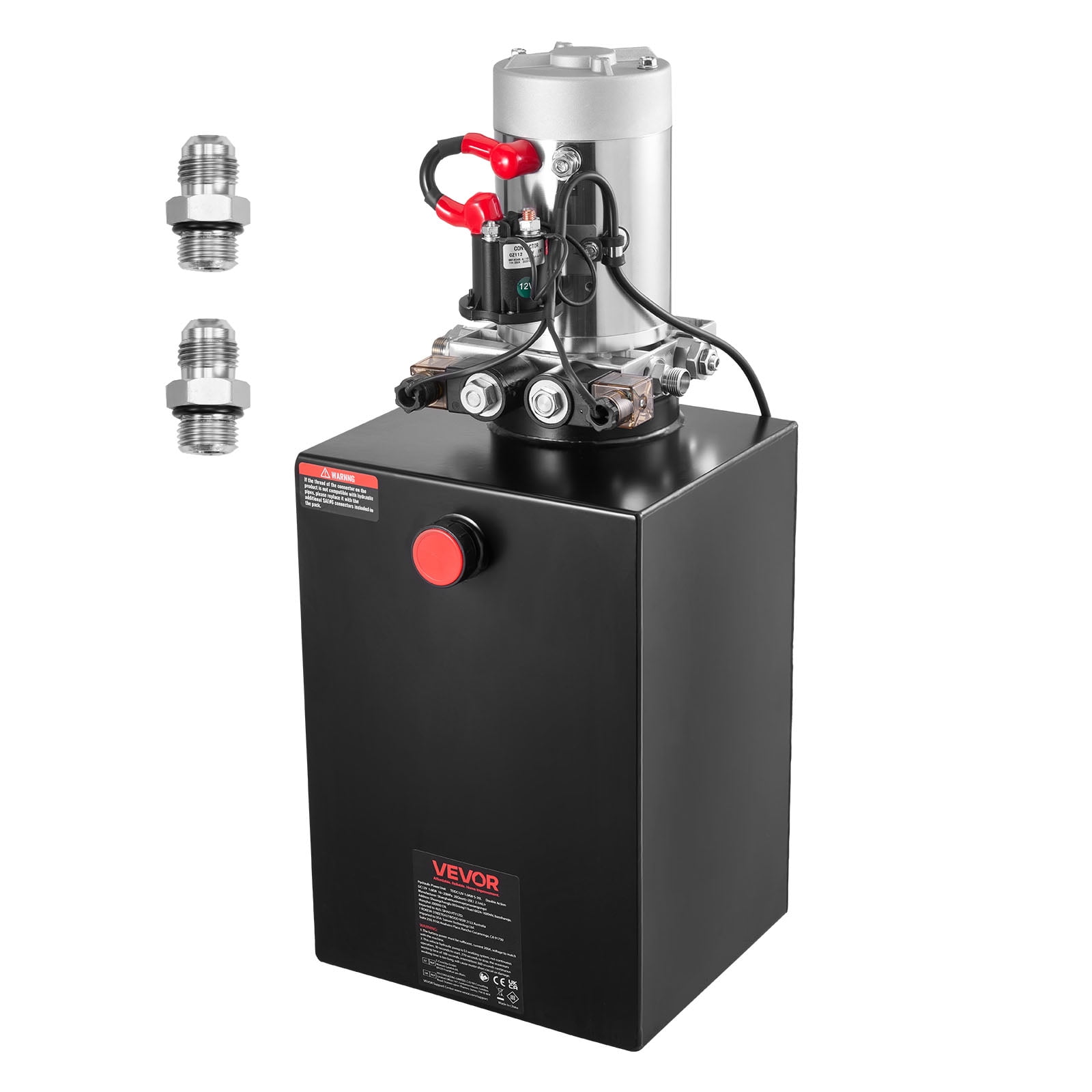 VEVOR 20 Quart Hydraulic Power Unit, Double Acting Dump Trailer Pump ...