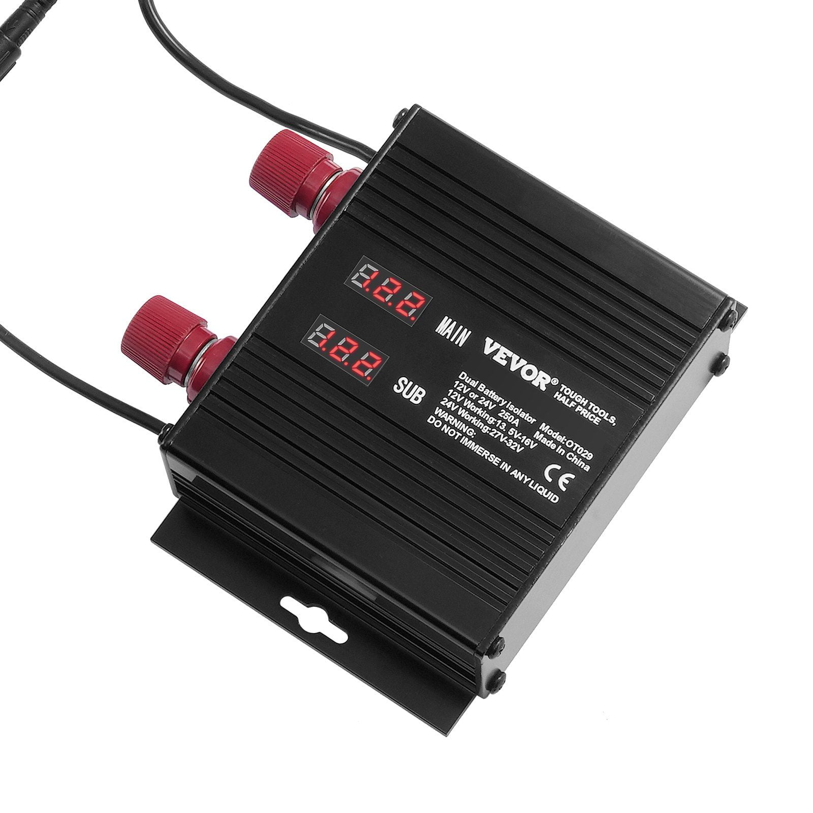 VEVOR 250 AMP Dual Battery Smart Isolator, 12V/24V, Universal VSR ...