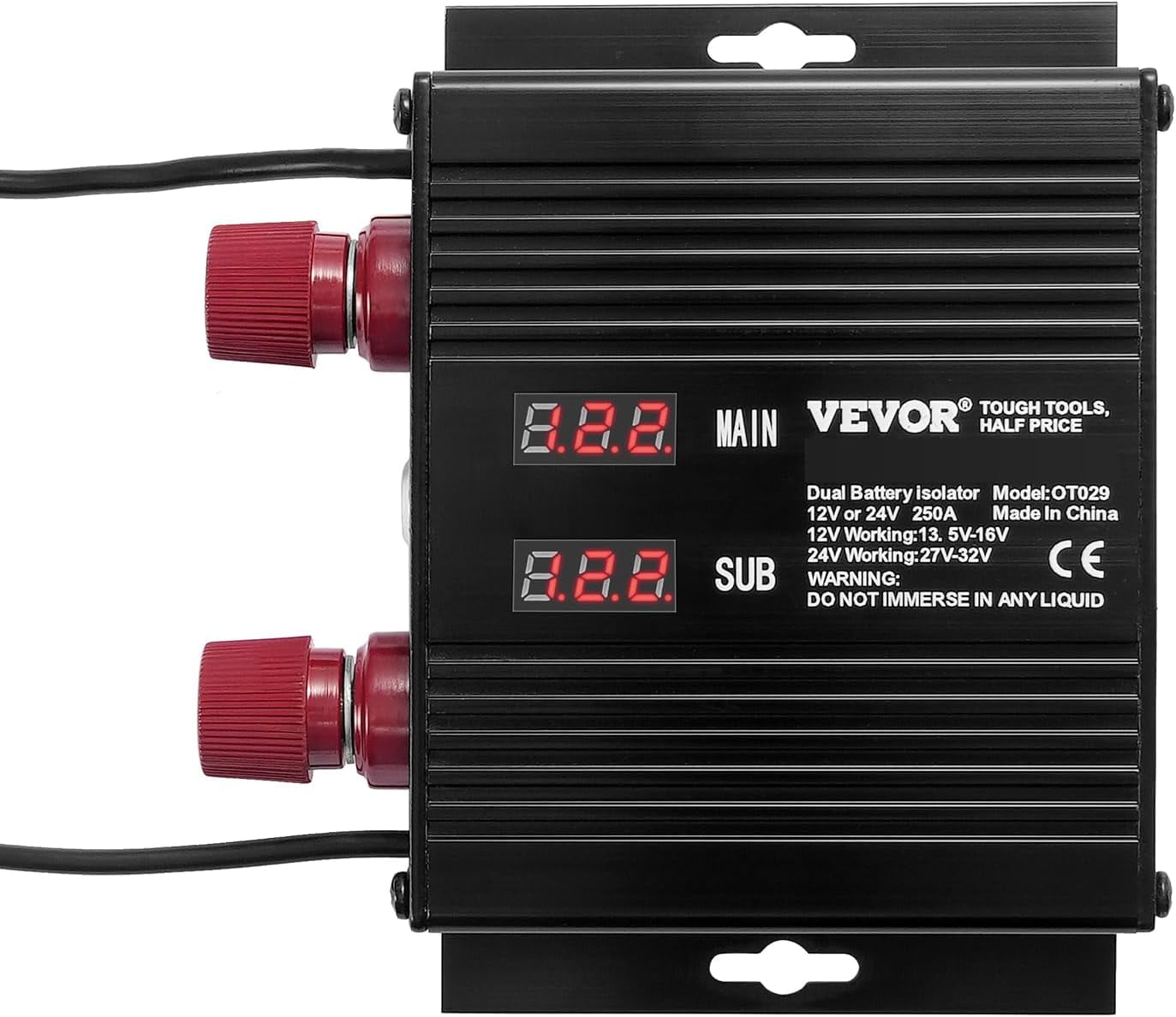 VEVOR 250 AMP Dual Battery Smart Isolator, 12V/24V, Universal VSR ...
